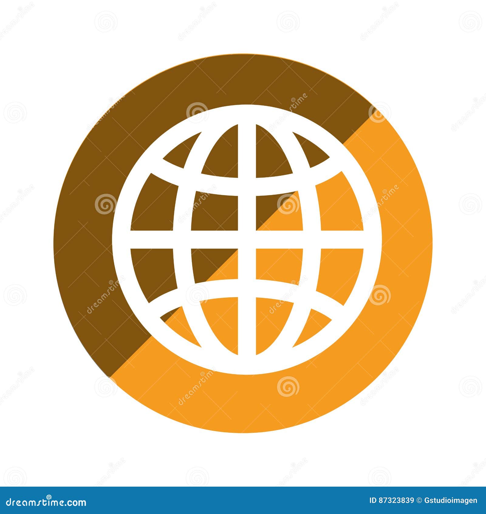 Color Circular Emblem of World Map Stock Vector - Illustration of ...