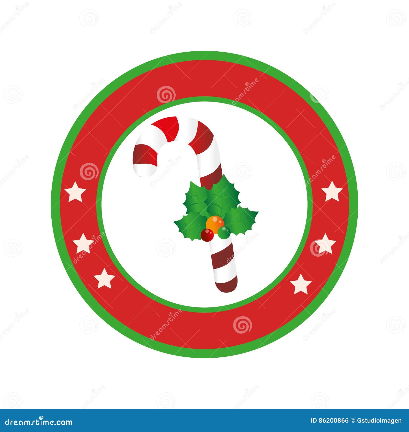 Color Circular Frame with Christmas Candy Cane Stock Vector ...