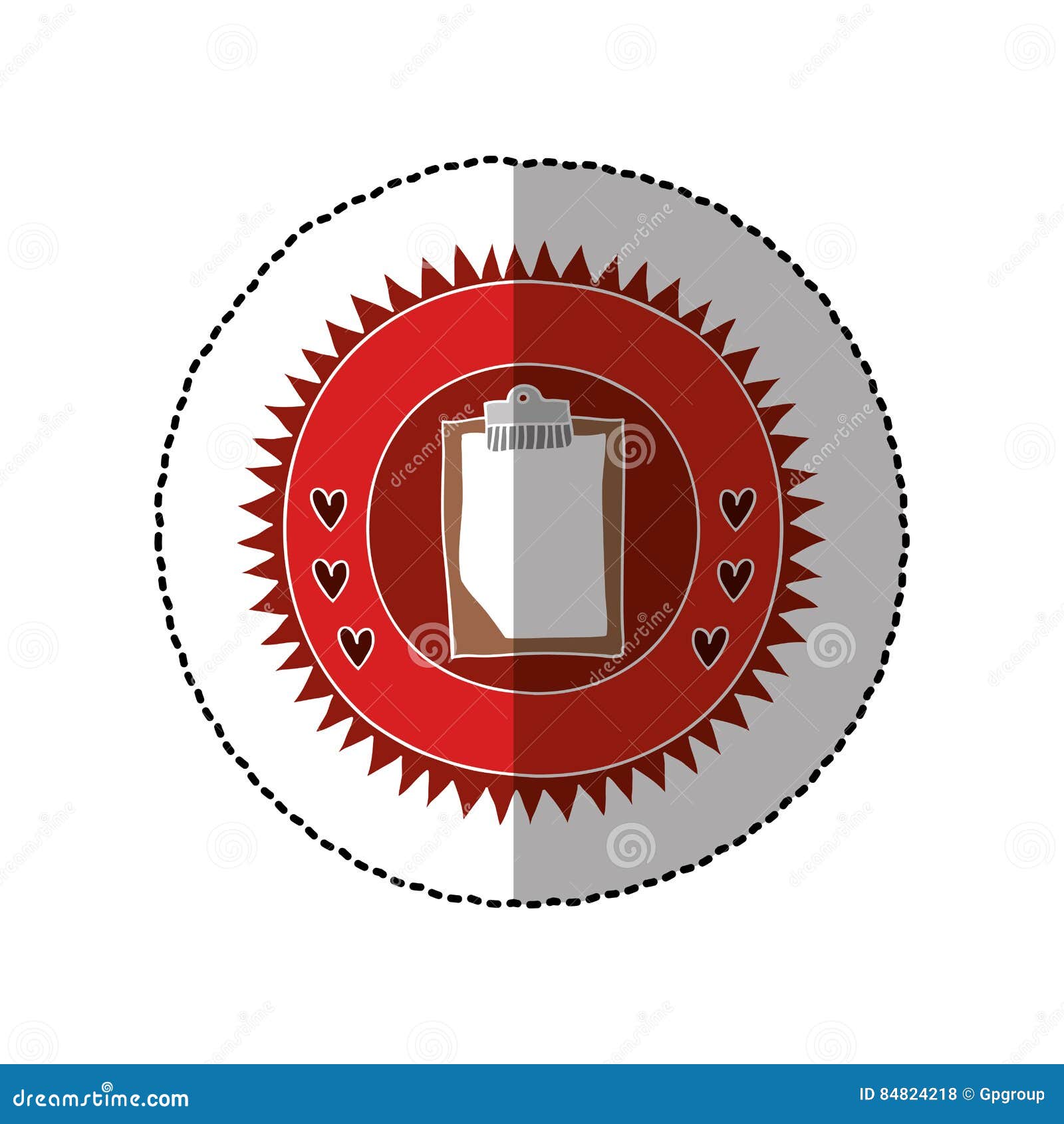 Color Circular Frame with Middle Shadow Sticker with Table Notepad ...