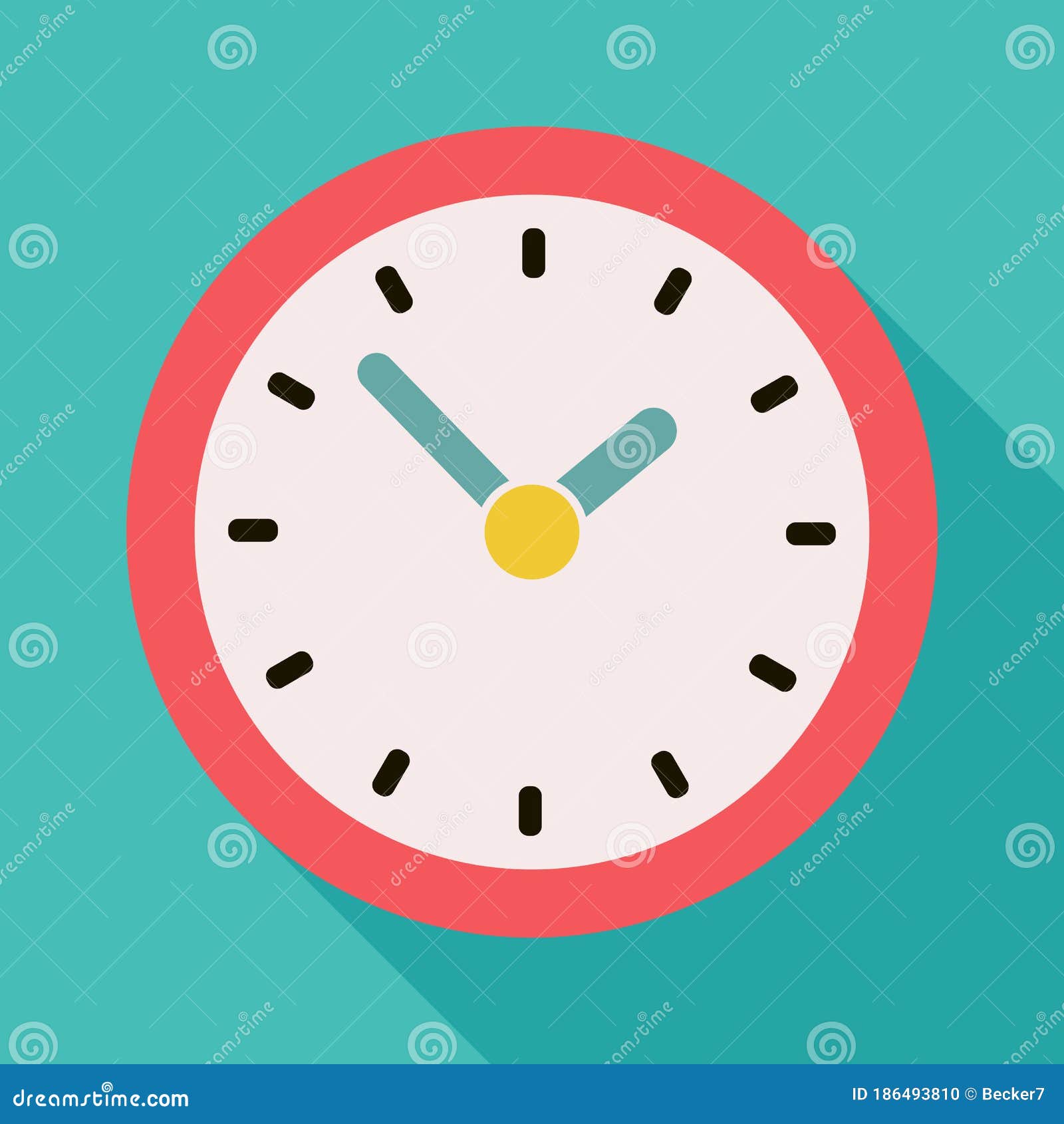 Color Clock Icon. Vector Flat Illustration Stock Vector - Illustration ...