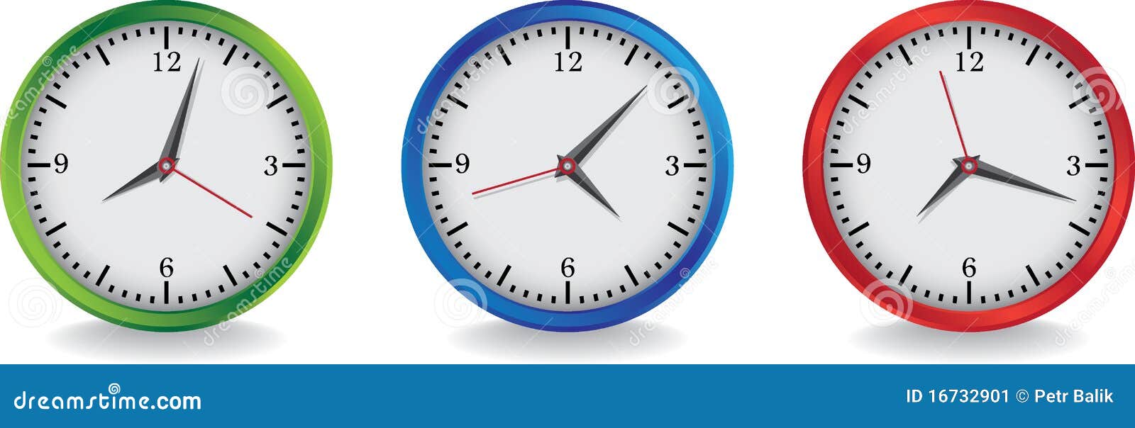 Color clocks stock illustration. Illustration of metal - 16732901