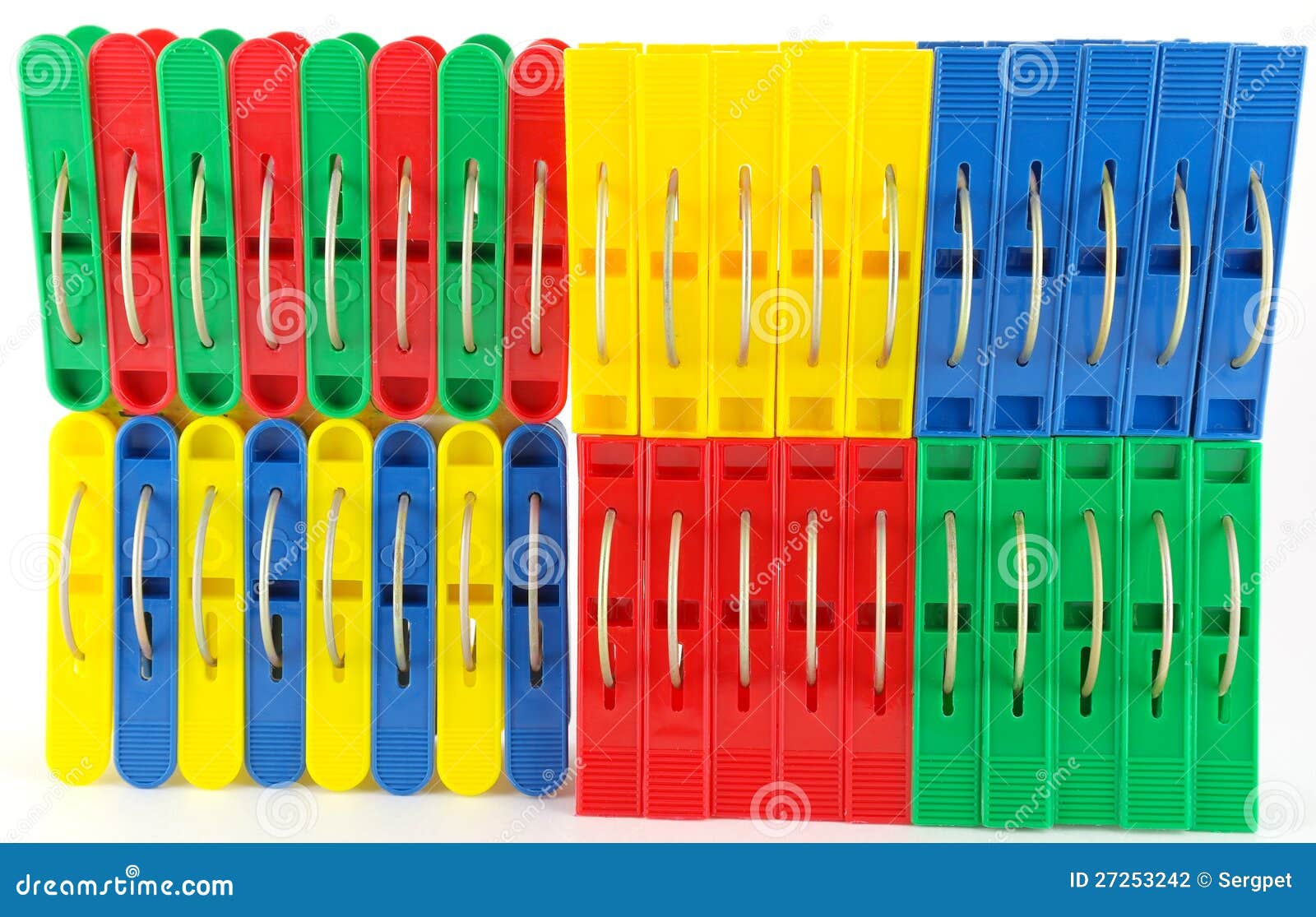 Color clothes-pegs stock photo. Image of objects, isolated - 27253242