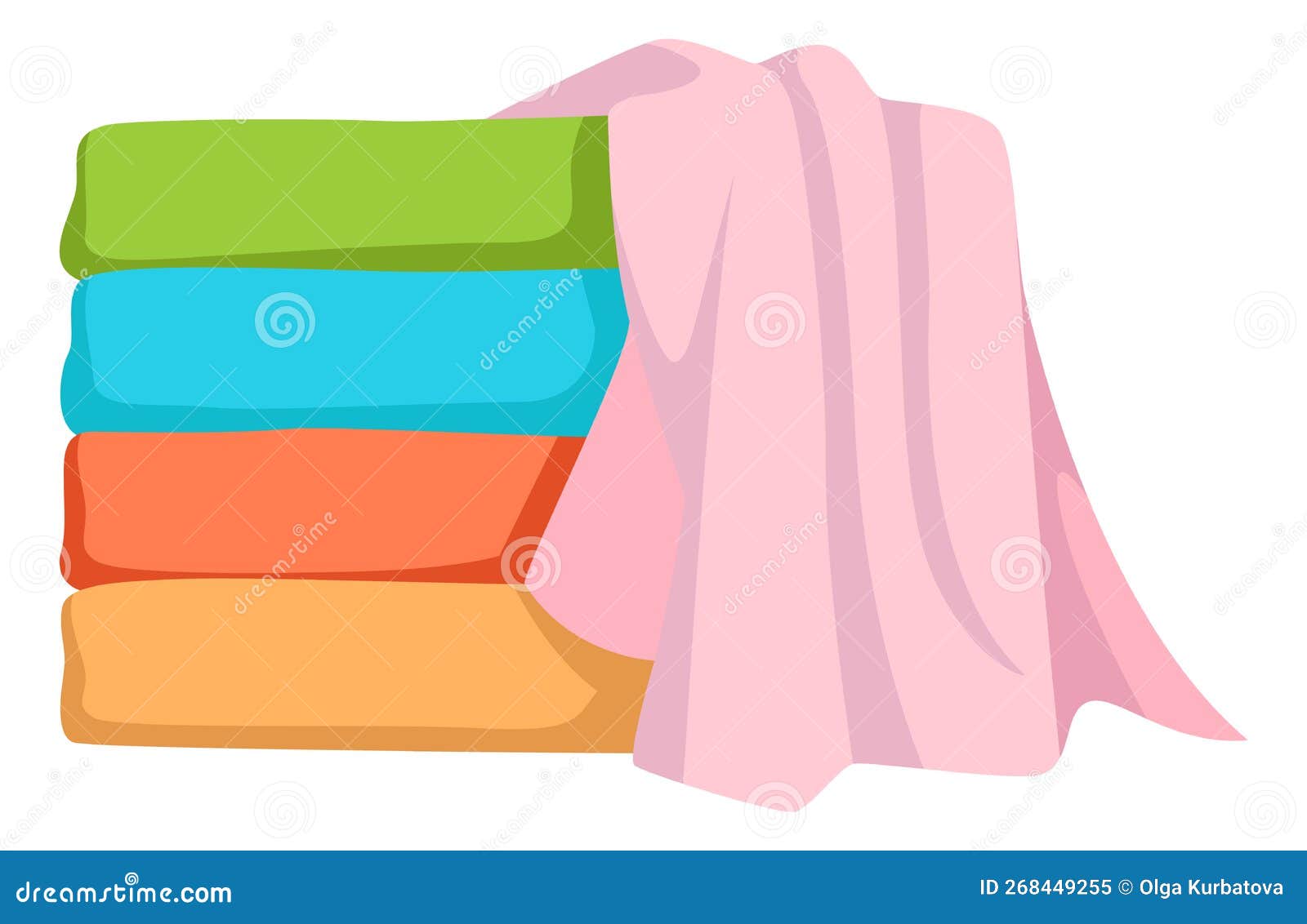 Color Clothes Stack. Folded Towels Cartoon Icon Stock Vector ...