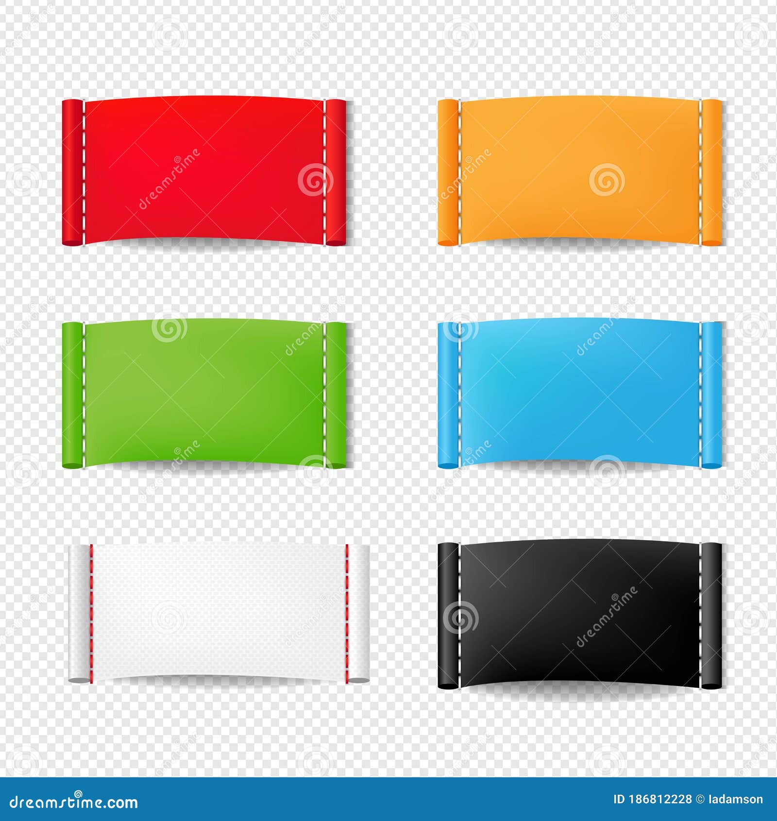 Color Clothing Labels Set Isolated Transparent Background Stock Vector ...