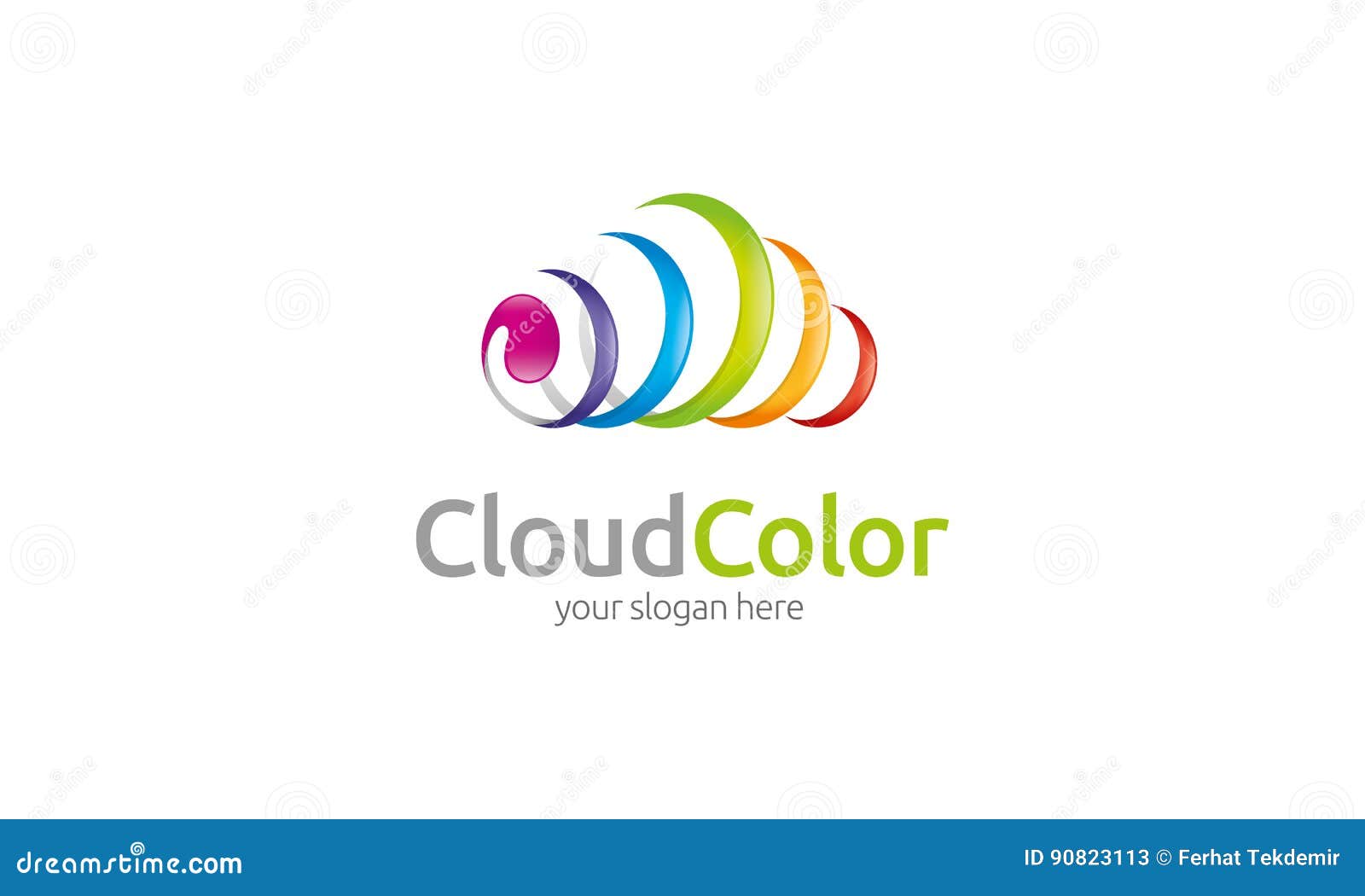 Color Cloud Logo stock vector. Illustration of upload - 90823113