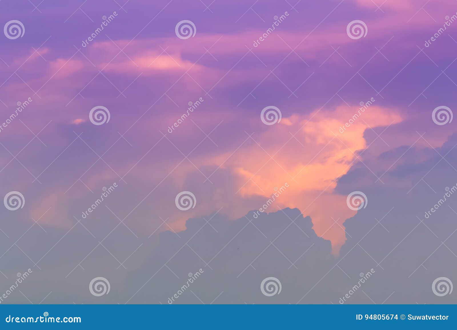 Color through Clouds in the Evening Sky. Stock Photo - Image of shaping ...