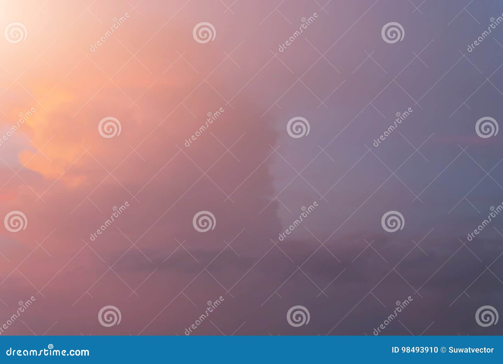 Color through Clouds in the Evening Sky. Stock Photo - Image of evening ...