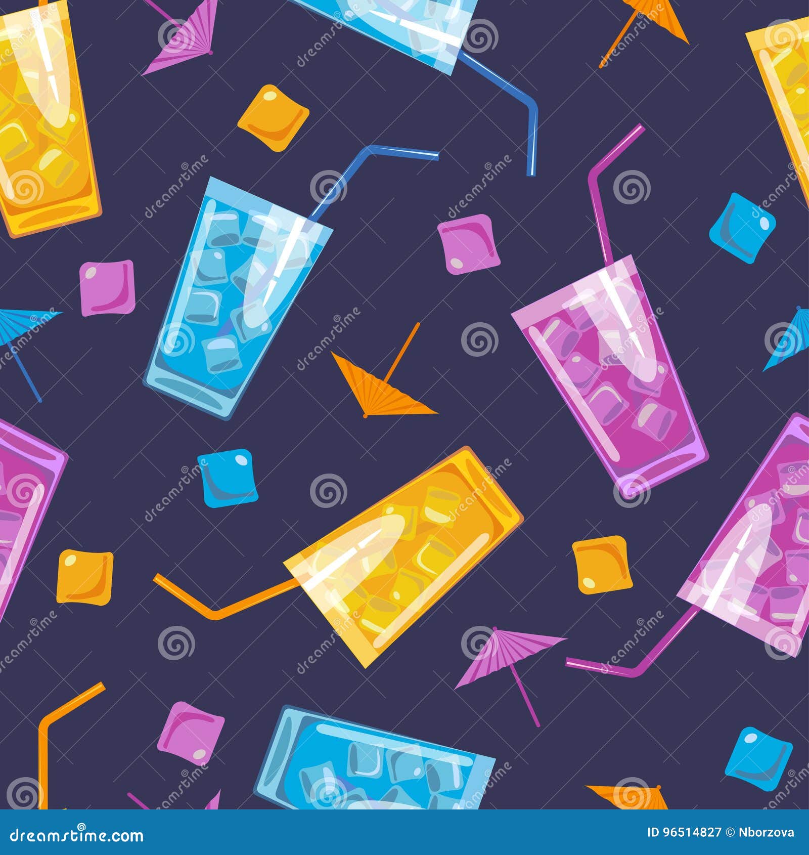 Color cocktails pattern stock vector. Illustration of freshness - 96514827