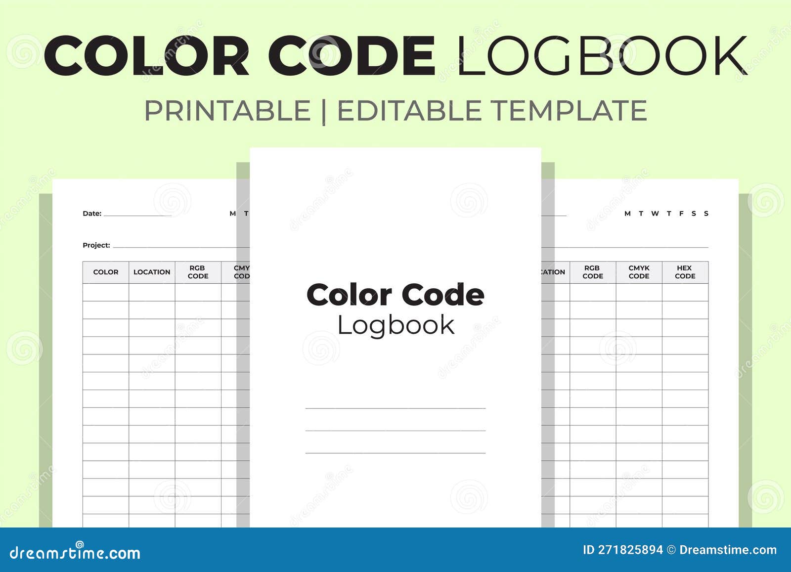 Color Code Logbook KDP Interior Stock Vector - Illustration of ready ...