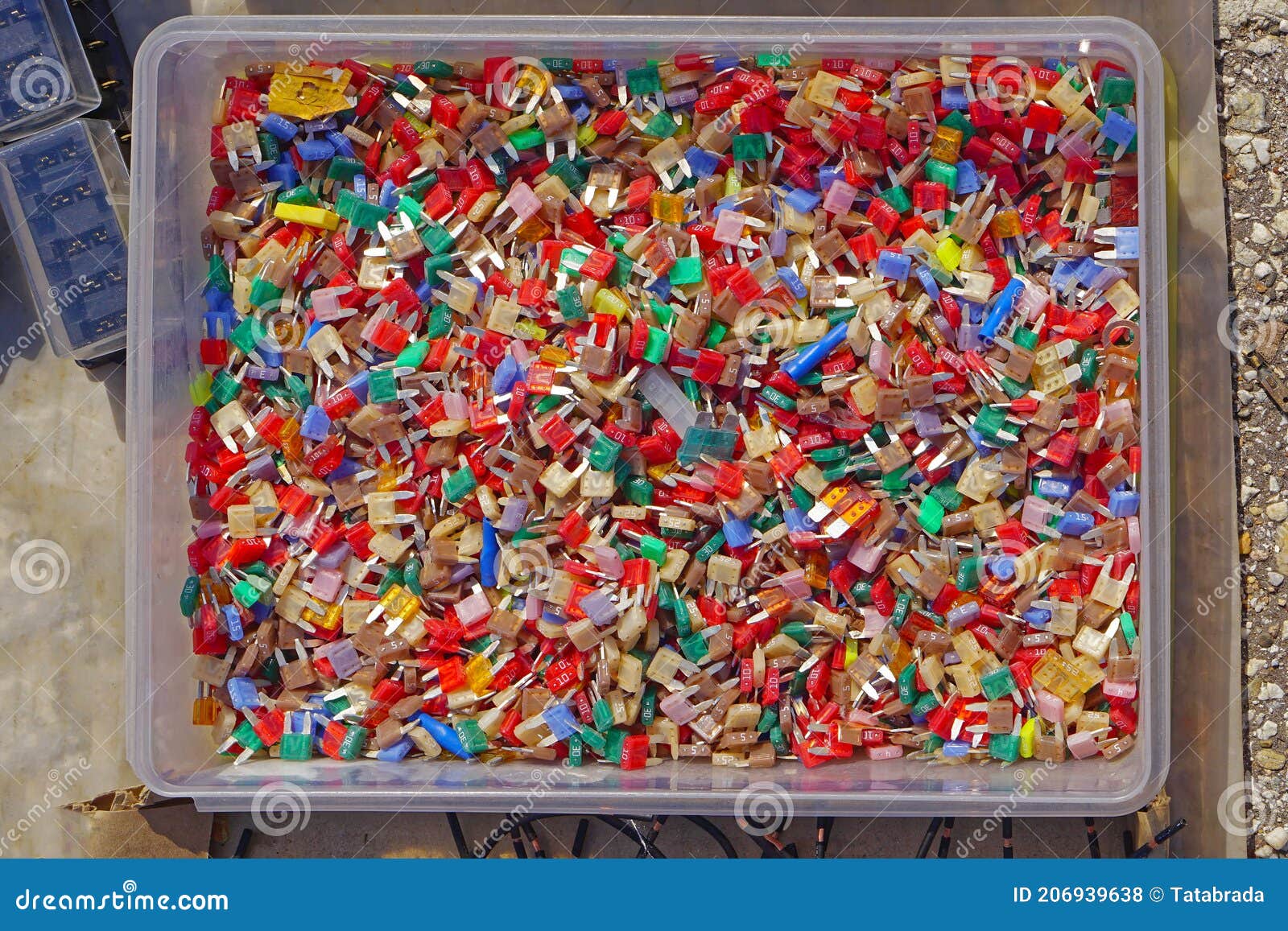 Color coded fuses stock photo. Image of miniature, color - 206939638