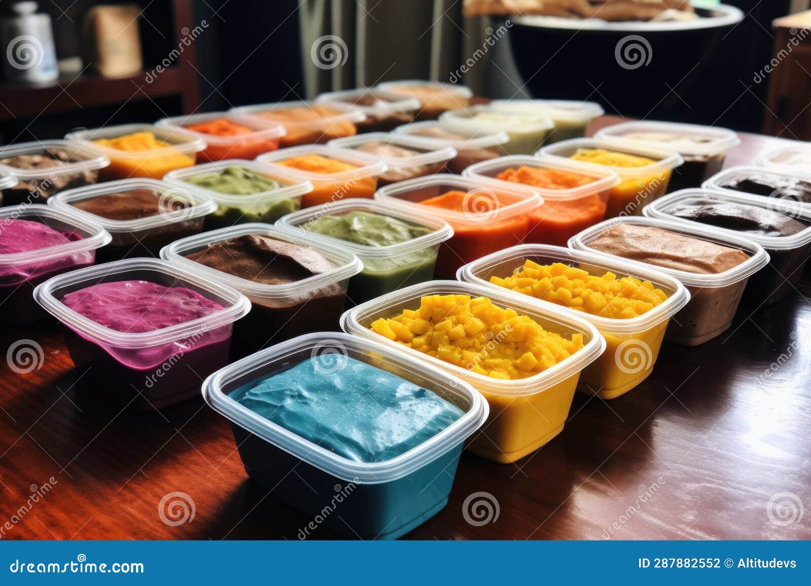 Color-coded Meal Prep Containers for Organization Stock Illustration ...