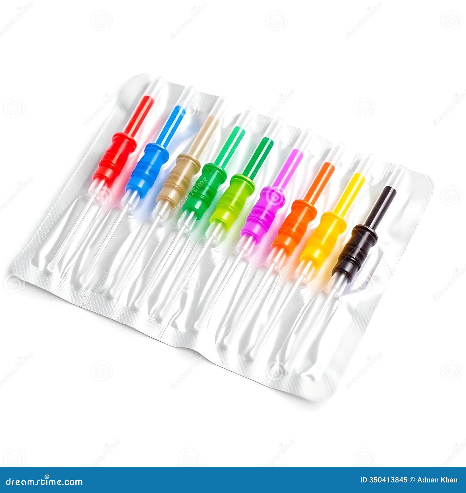 A Color Coded Set of IV Cannulas in Their Original Sterile Packaging on ...
