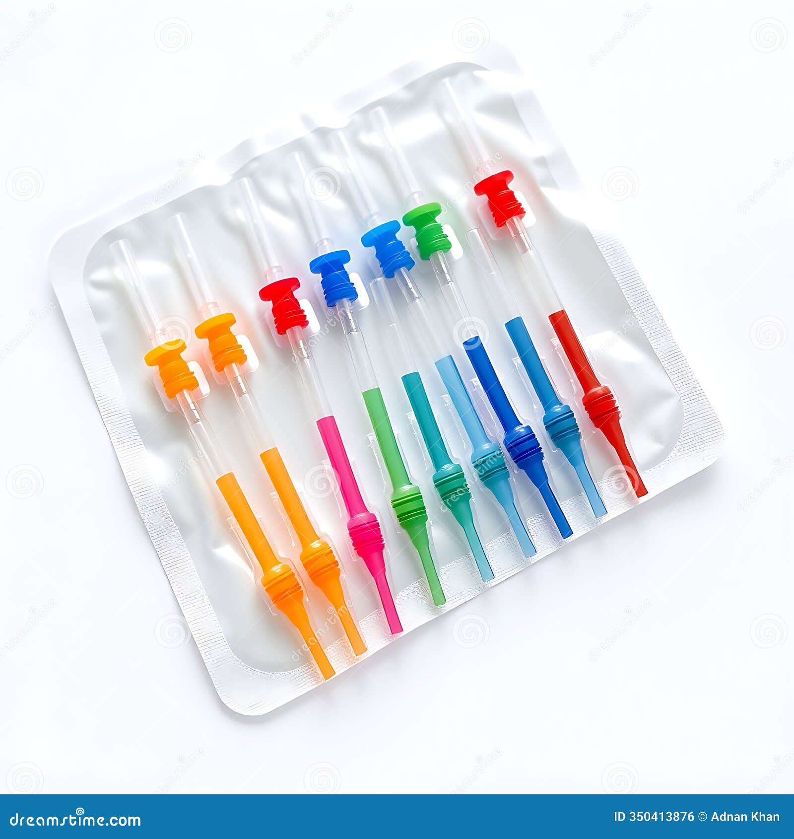 A Color Coded Set of IV Cannulas in Their Original Sterile Packaging on ...