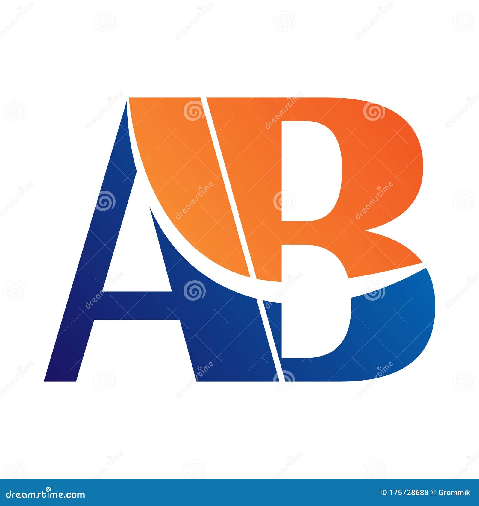 Color-coded Stylized Letters a and B To Create a Logo, Logo, Site or ...