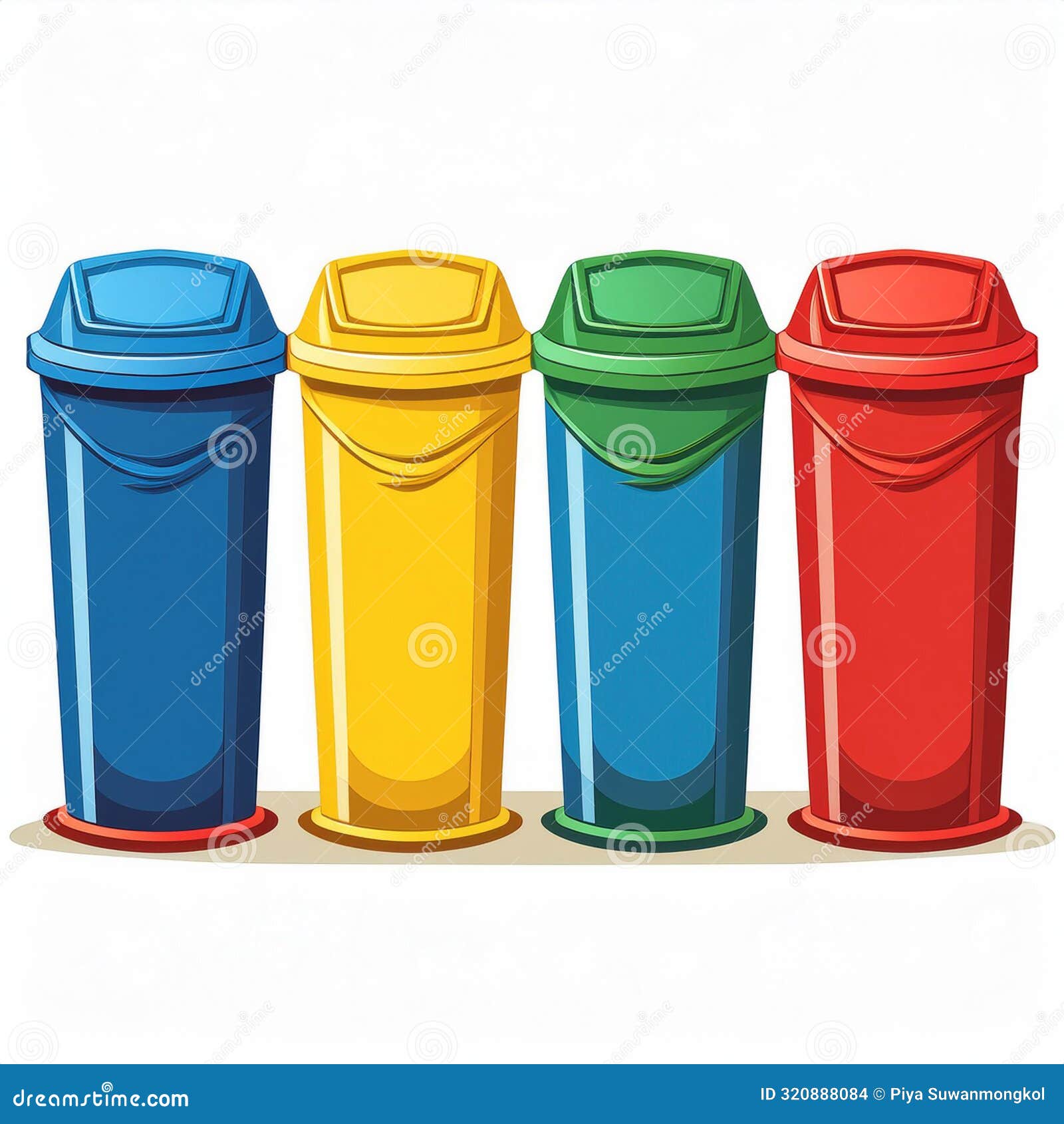 Color-Coded Waste Segregation Bins for Environmental Management : Stock ...