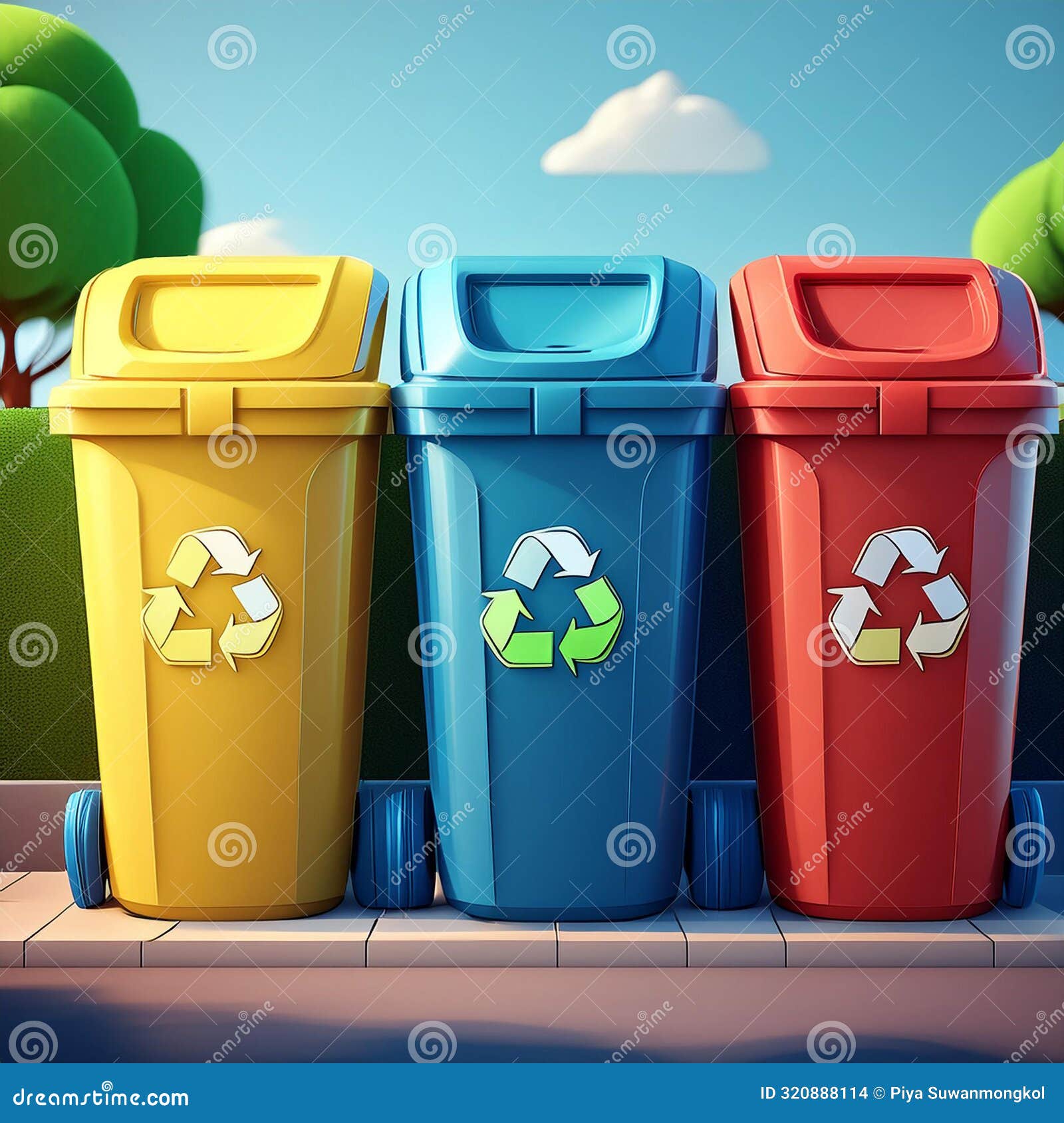Color-Coded Waste Segregation Bins for Environmental Management : Stock ...