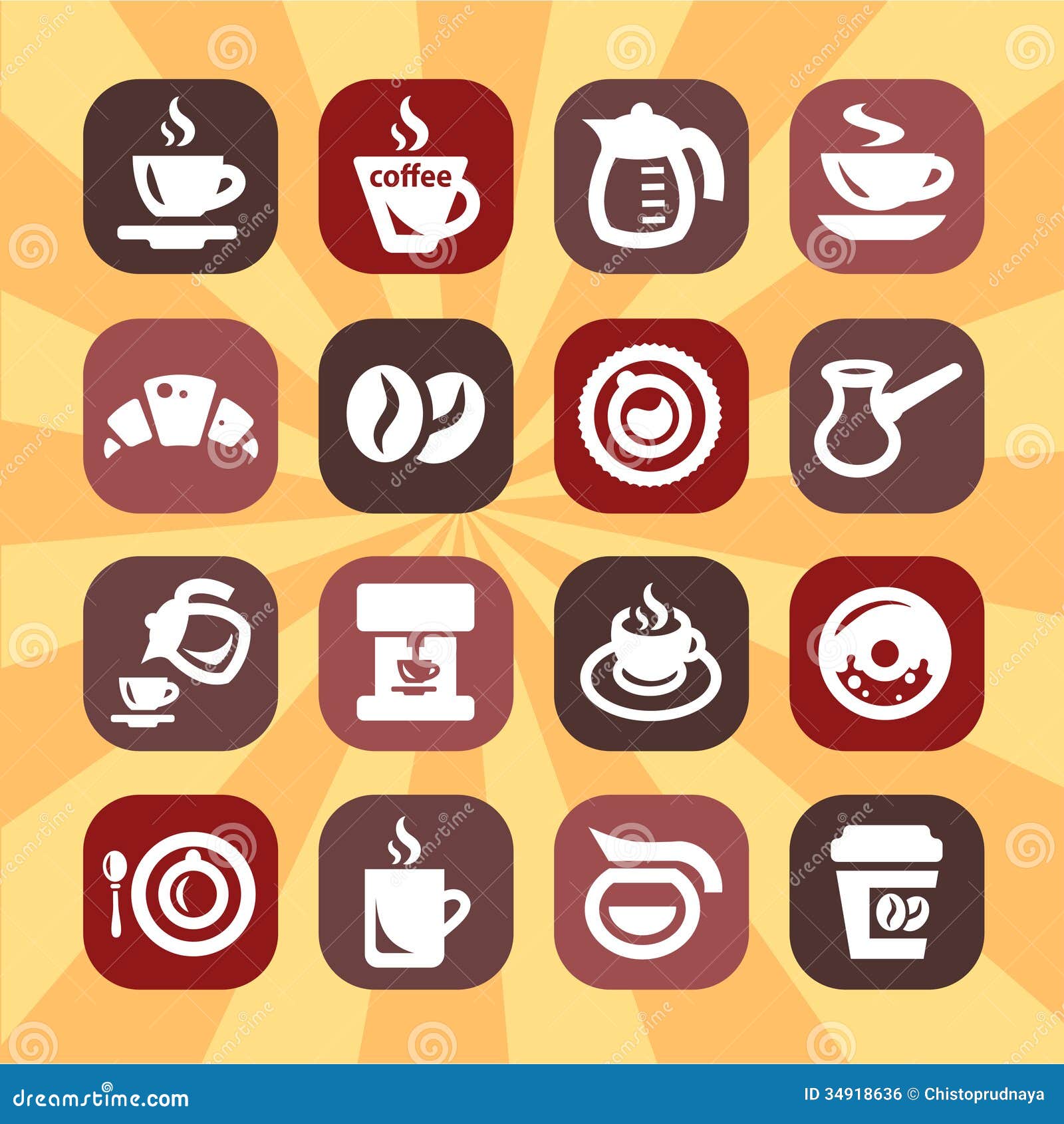 Color coffee icons stock vector. Illustration of heat - 34918636