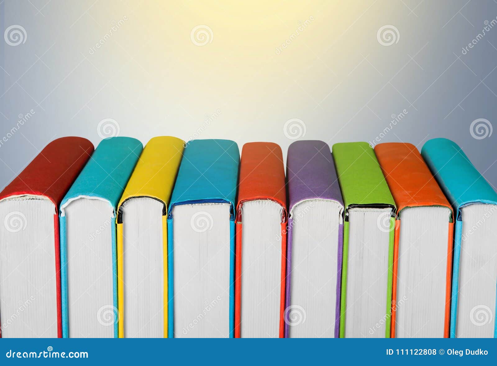 Stack of Colorful Books on Light Background Stock Photo - Image of ...