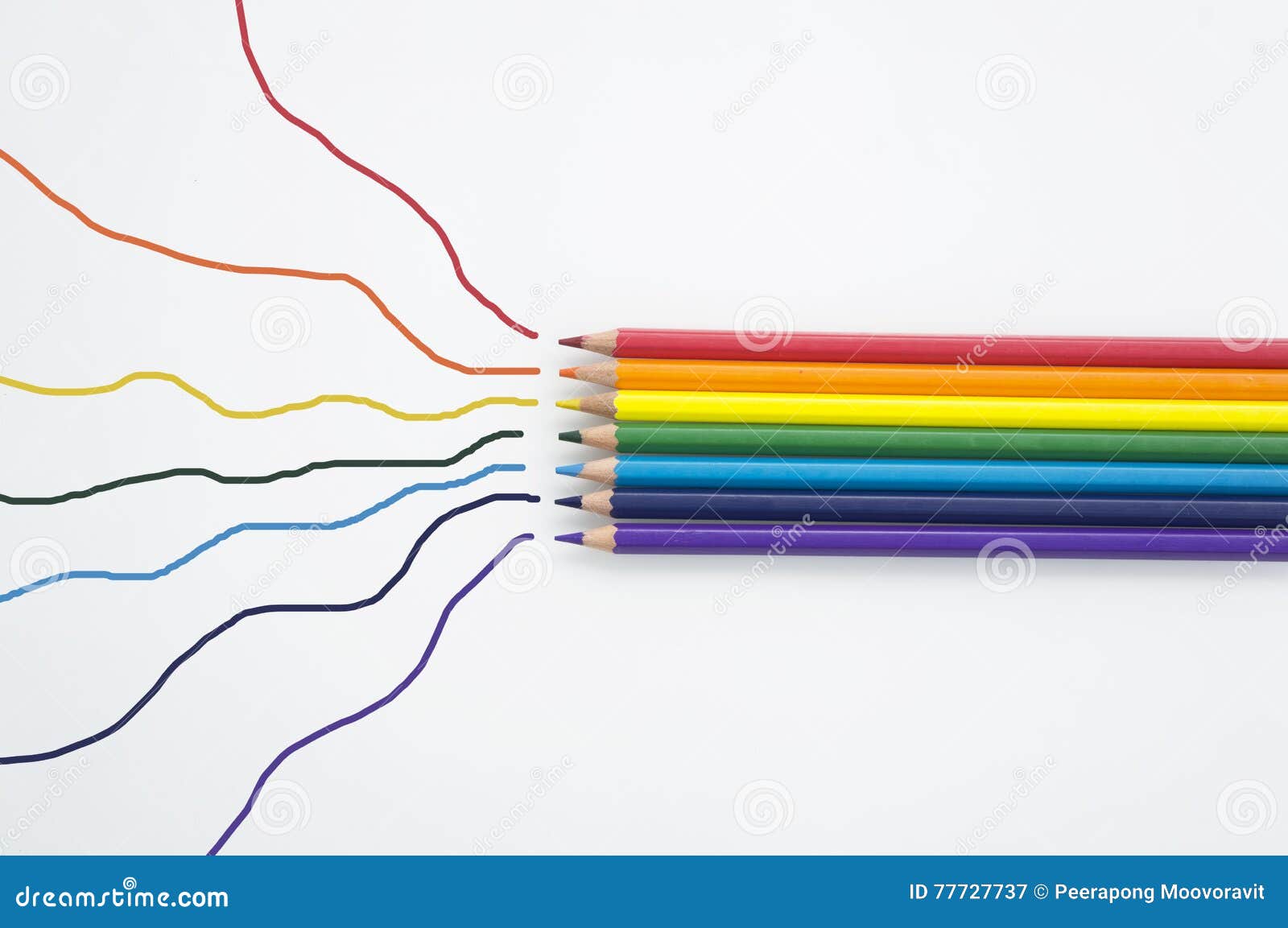 Color Colourful Pencil Background Inline Rainbow Color Stock Image ...
