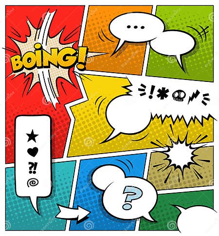 Color Comic Book Page Template Stock Vector - Illustration of direction ...