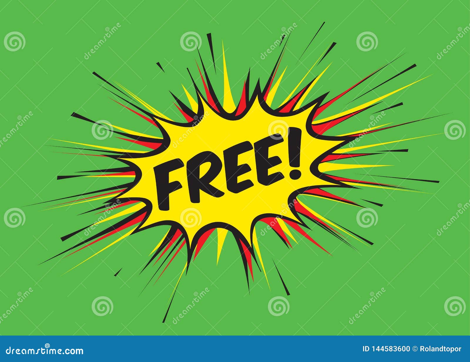 Color Comic Speech Bubble and Banner with Text Free. Vector ...