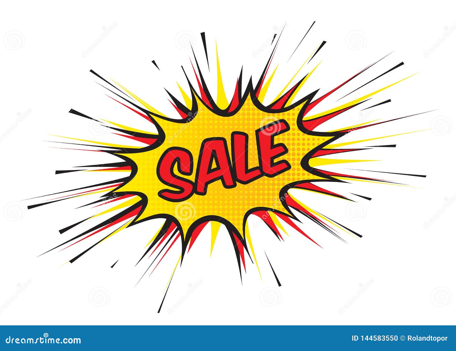 Color Comic Speech Bubble and Banner with Text Sale. Vector ...