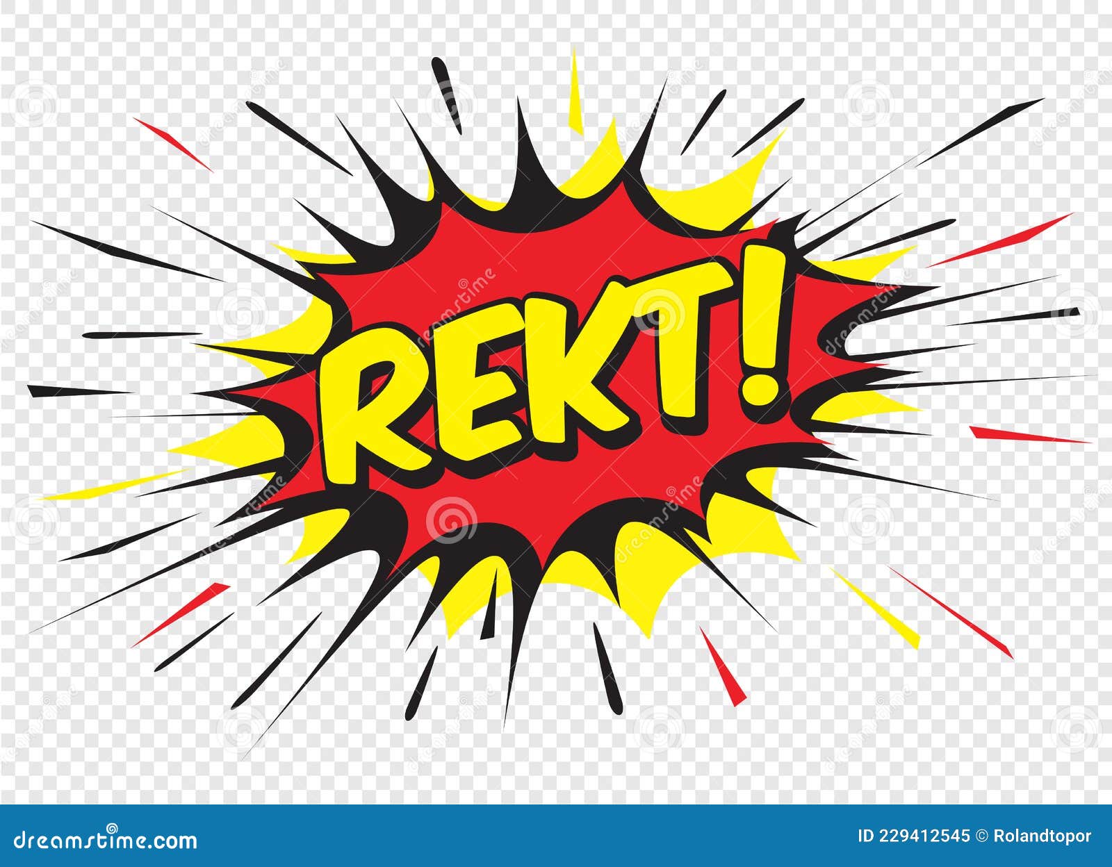 Color Comic Speech Bubble and REKT. Vector Illustration Stock Vector ...