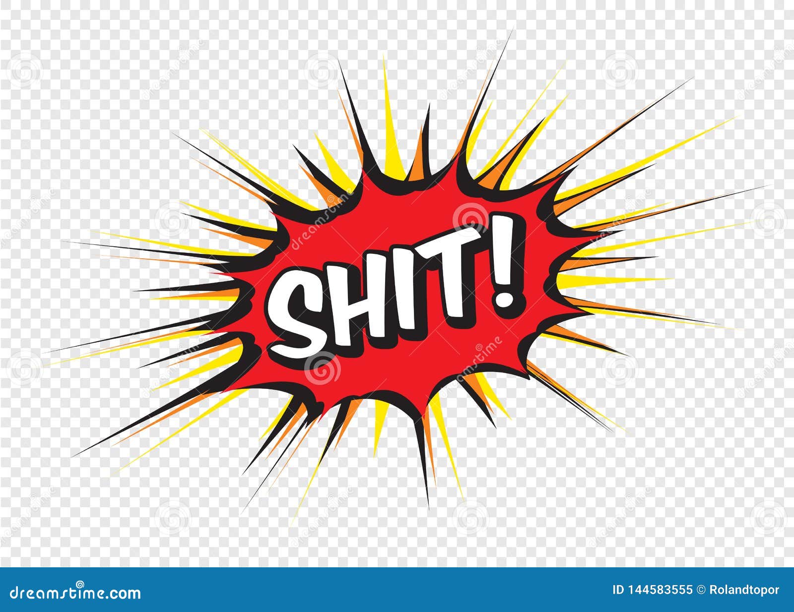 Color Comic Speech Bubble and Text Shit. Vector Illustration Stock ...