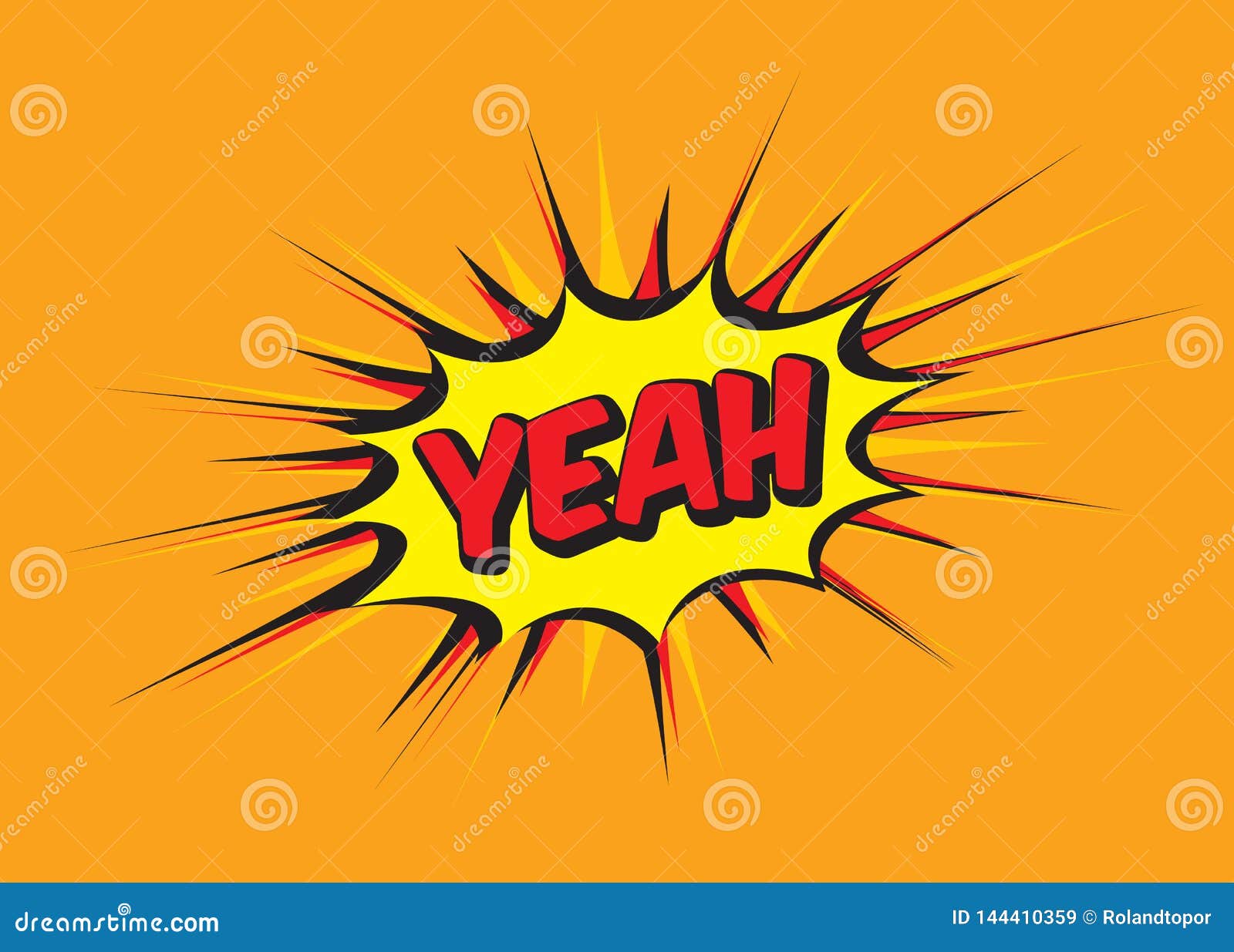 Color Comic Speech Bubble and Yeah. Vector Illustration Stock Vector ...