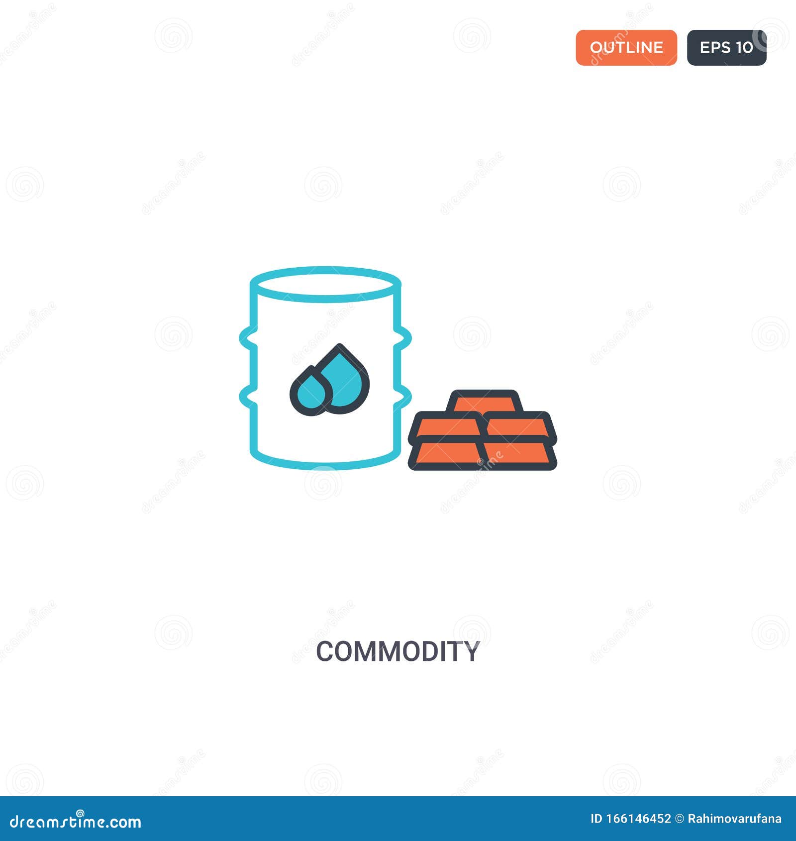2 Color Commodity Concept Line Vector Icon. Isolated Two Colored ...