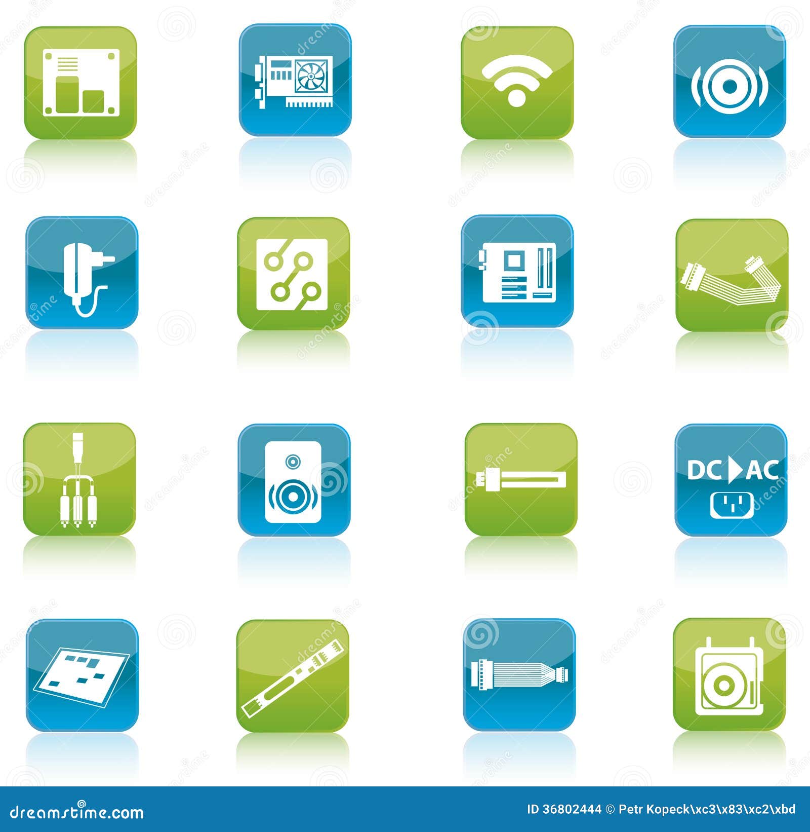 Color computer icons stock vector. Illustration of motherboard - 36802444