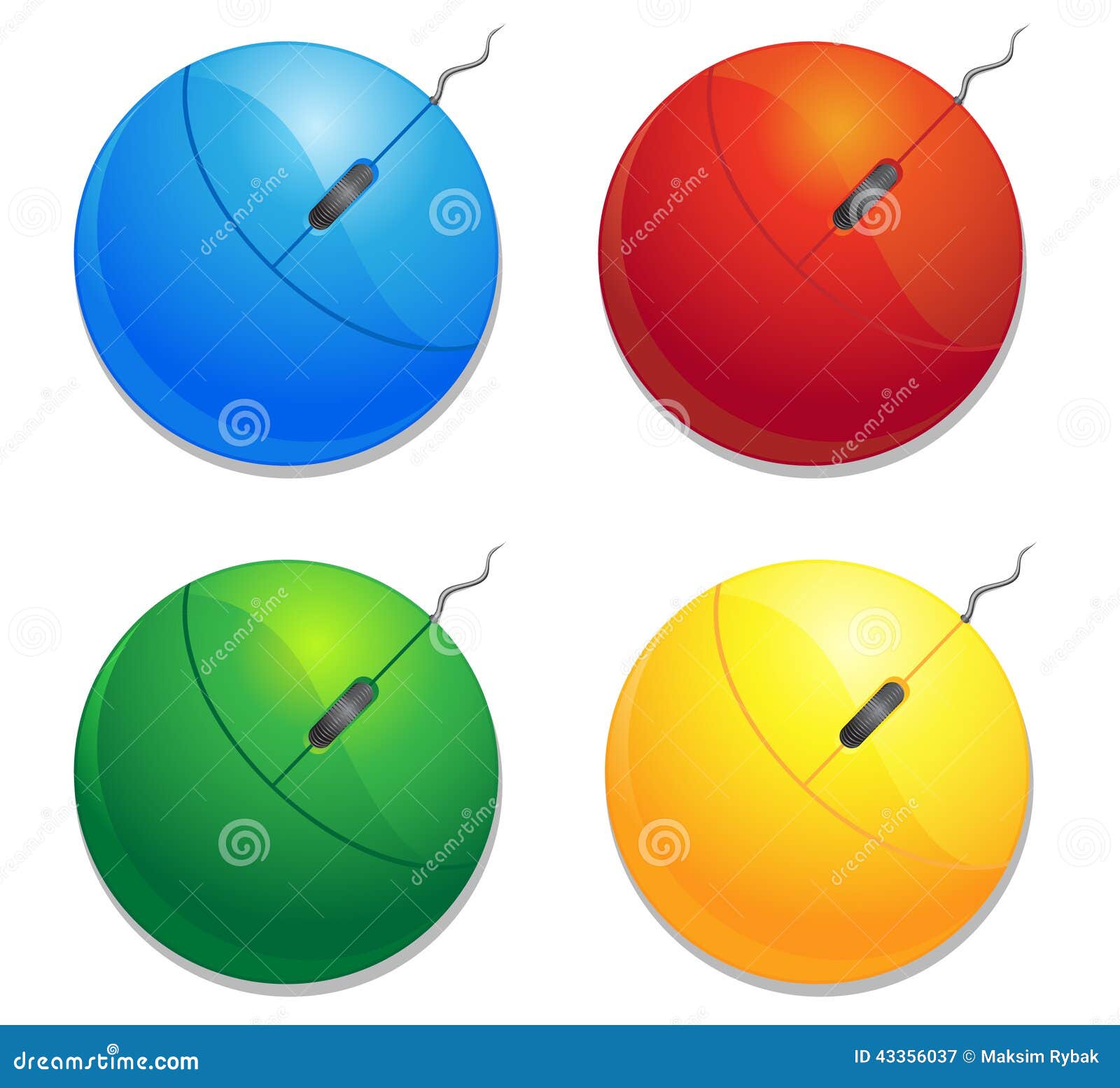 Color computer mouses stock vector. Illustration of green - 43356037