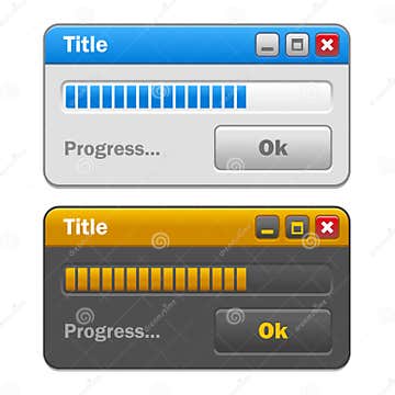Color Computer Windows Set with Loading Progress Stock Vector ...