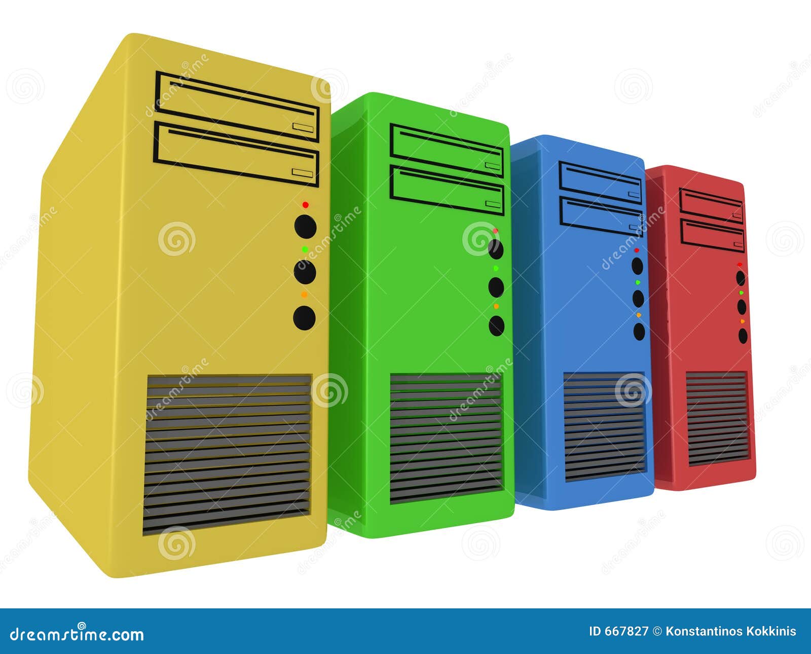 Color Computers stock illustration. Illustration of tower - 667827