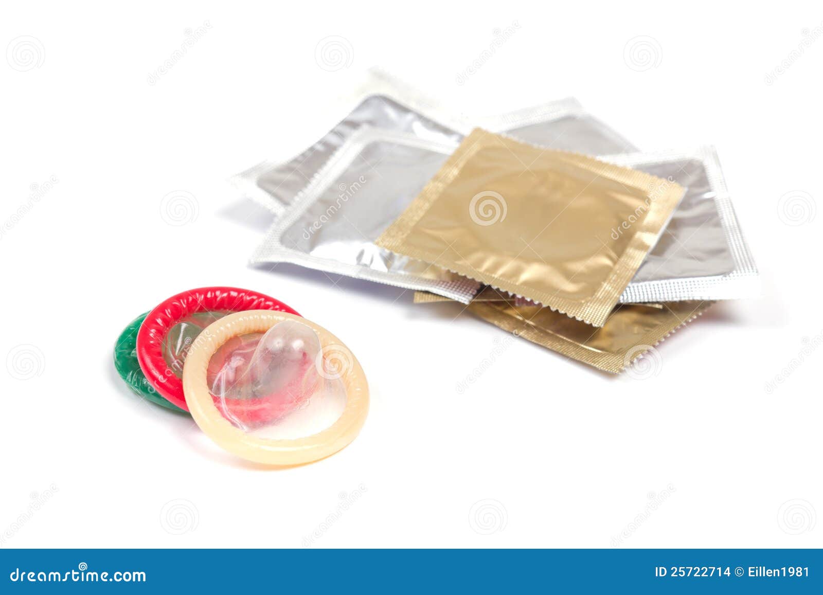 Color Condoms on White Background Stock Photo - Image of healthy ...
