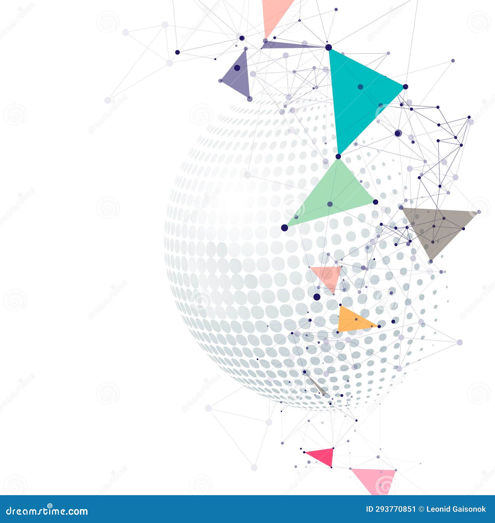 Color Connect Triangle for Concept Design. Global Business Concept ...