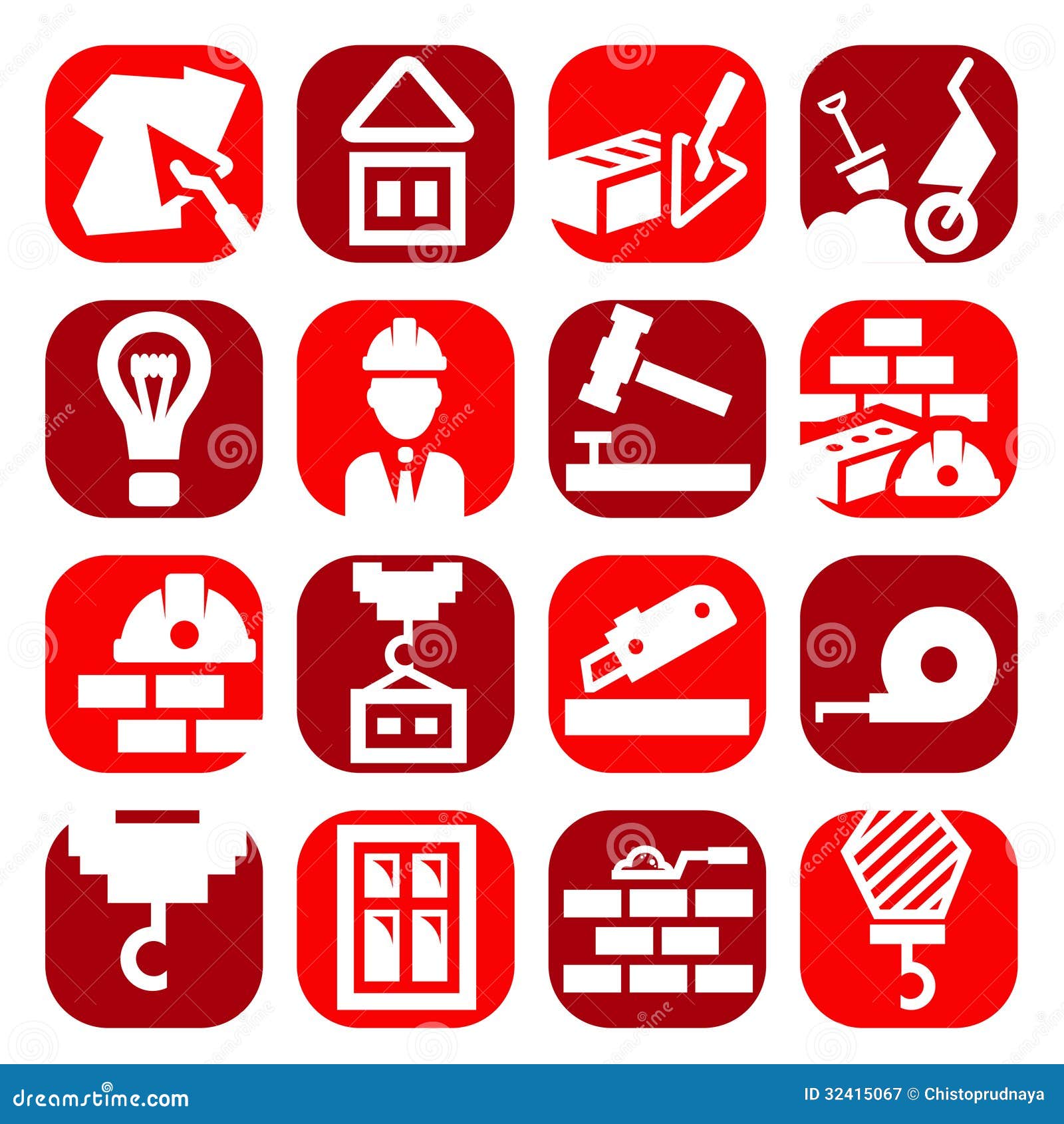 Color Construction Icons Set Stock Vector - Illustration of flag ...