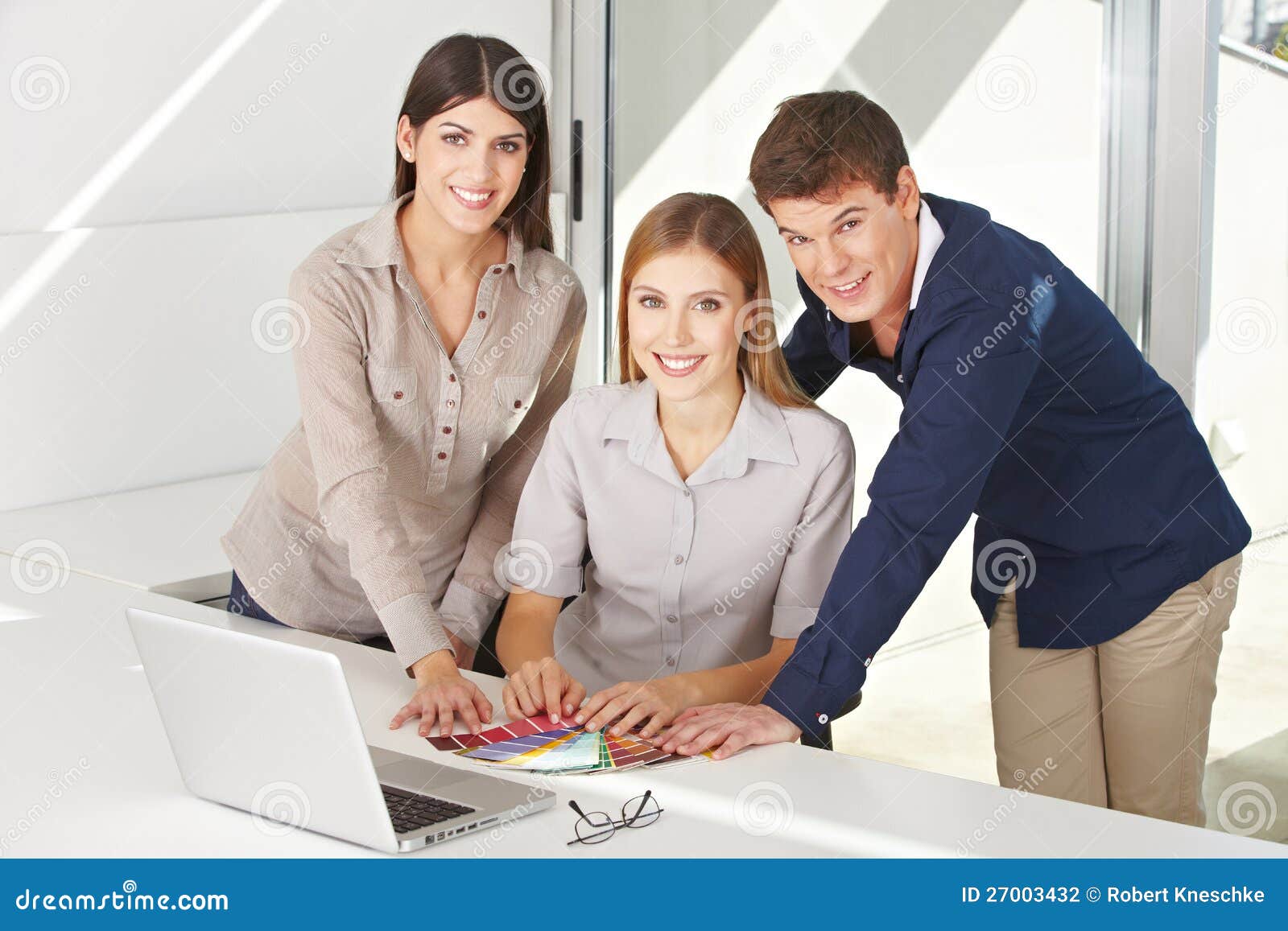 Color Consultation at Computer Stock Photo - Image of happy, creativity ...