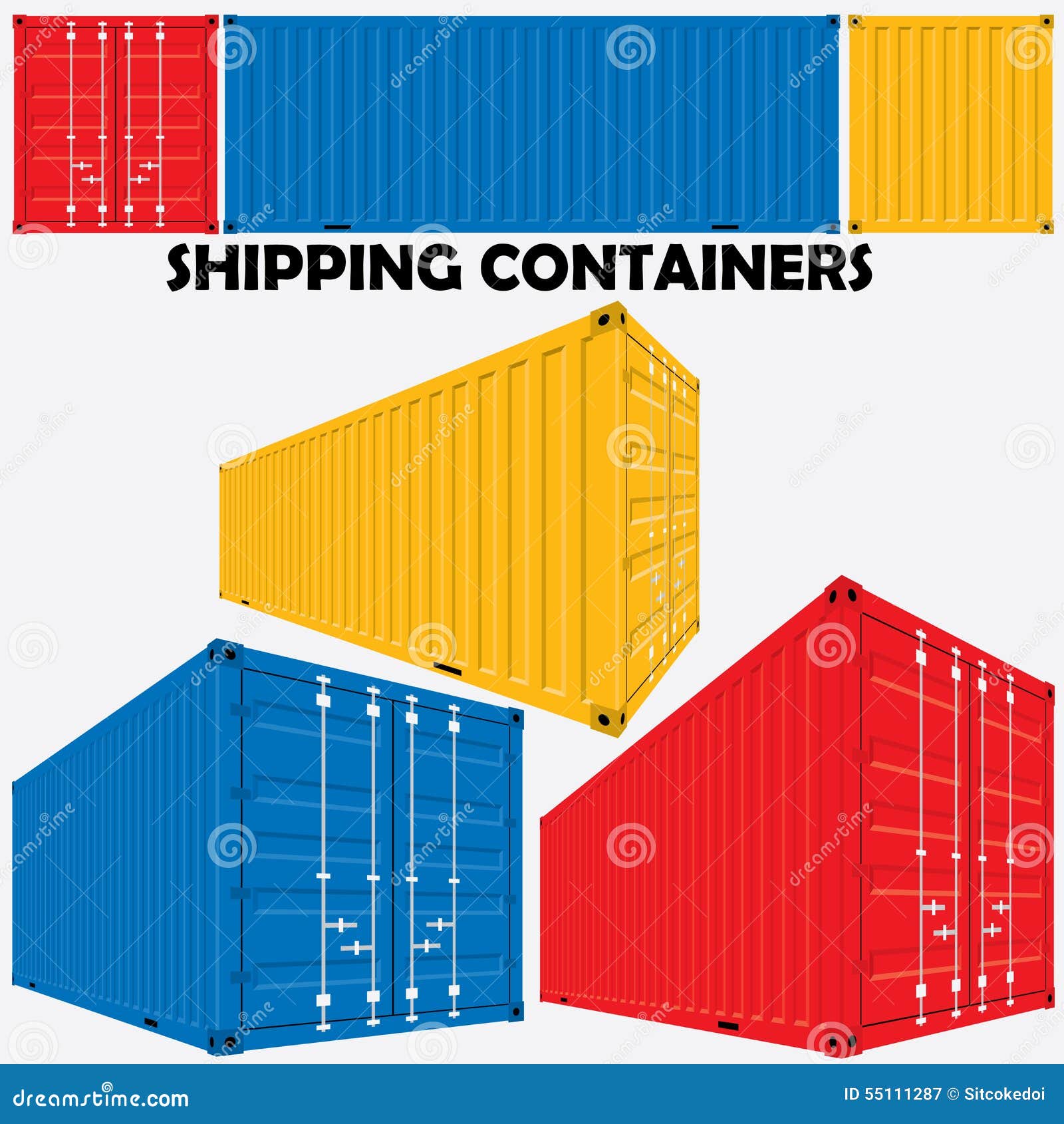 Color containers stock vector. Illustration of sending - 55111287