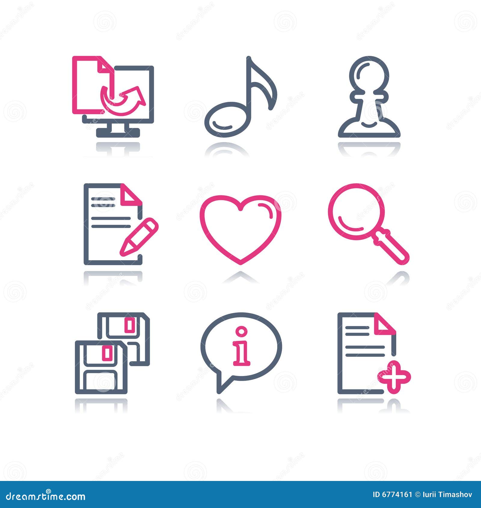 Color Contour Web Icons, 10 Stock Vector - Illustration of sign, site ...