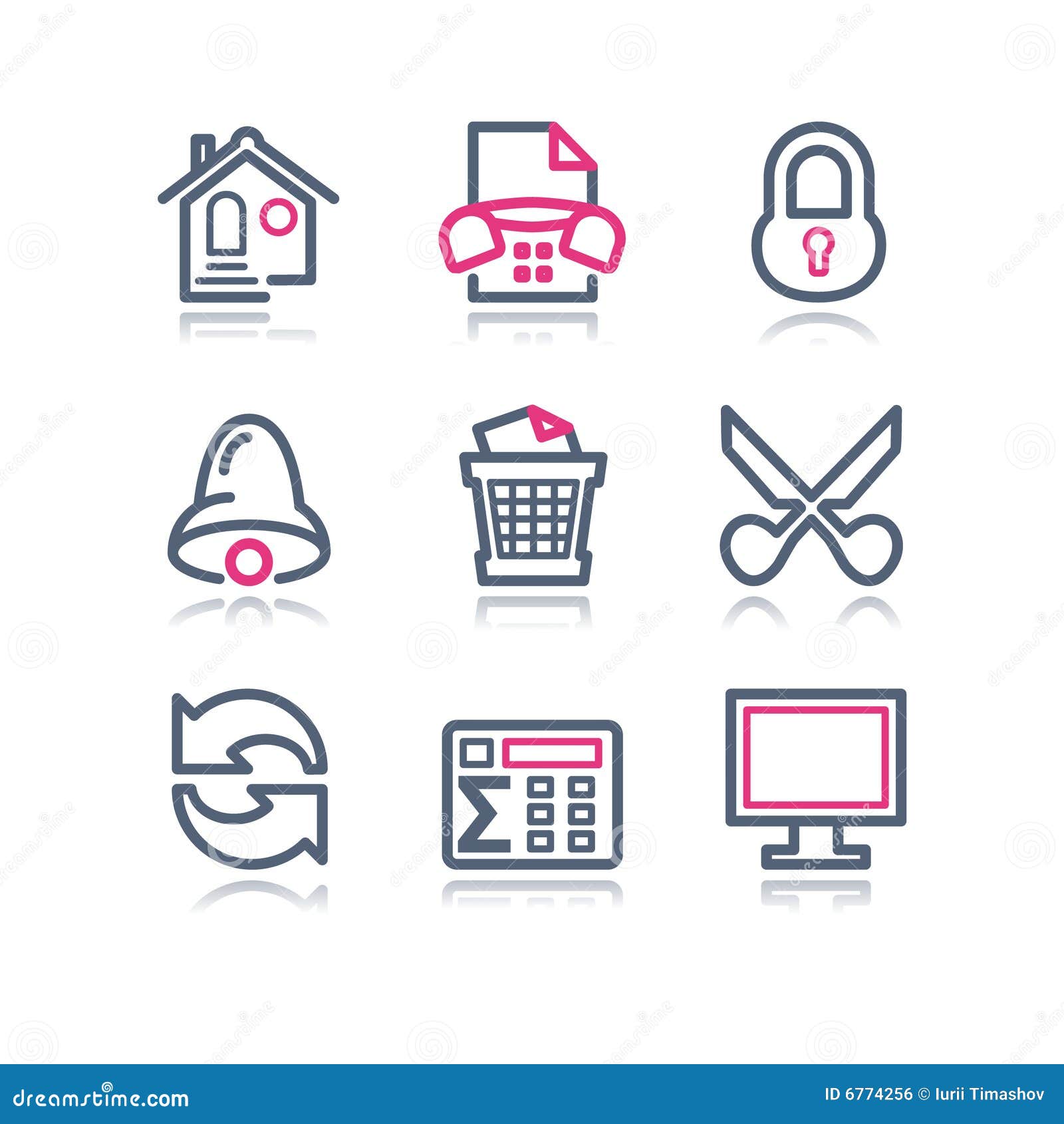 Color contour web icons, 7 stock vector. Illustration of black - 6774256