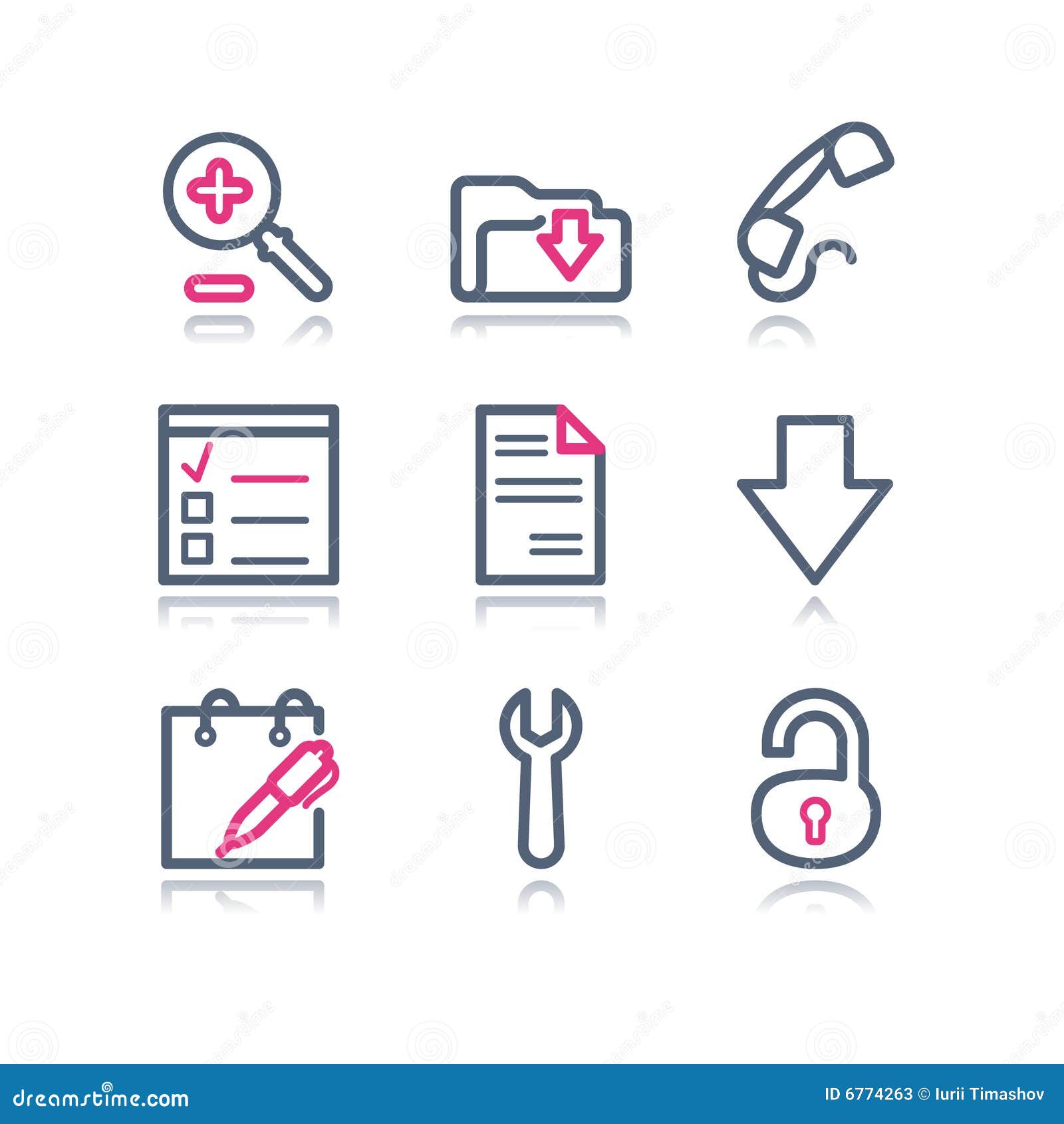Color contour web icons, 8 stock vector. Illustration of button - 6774263