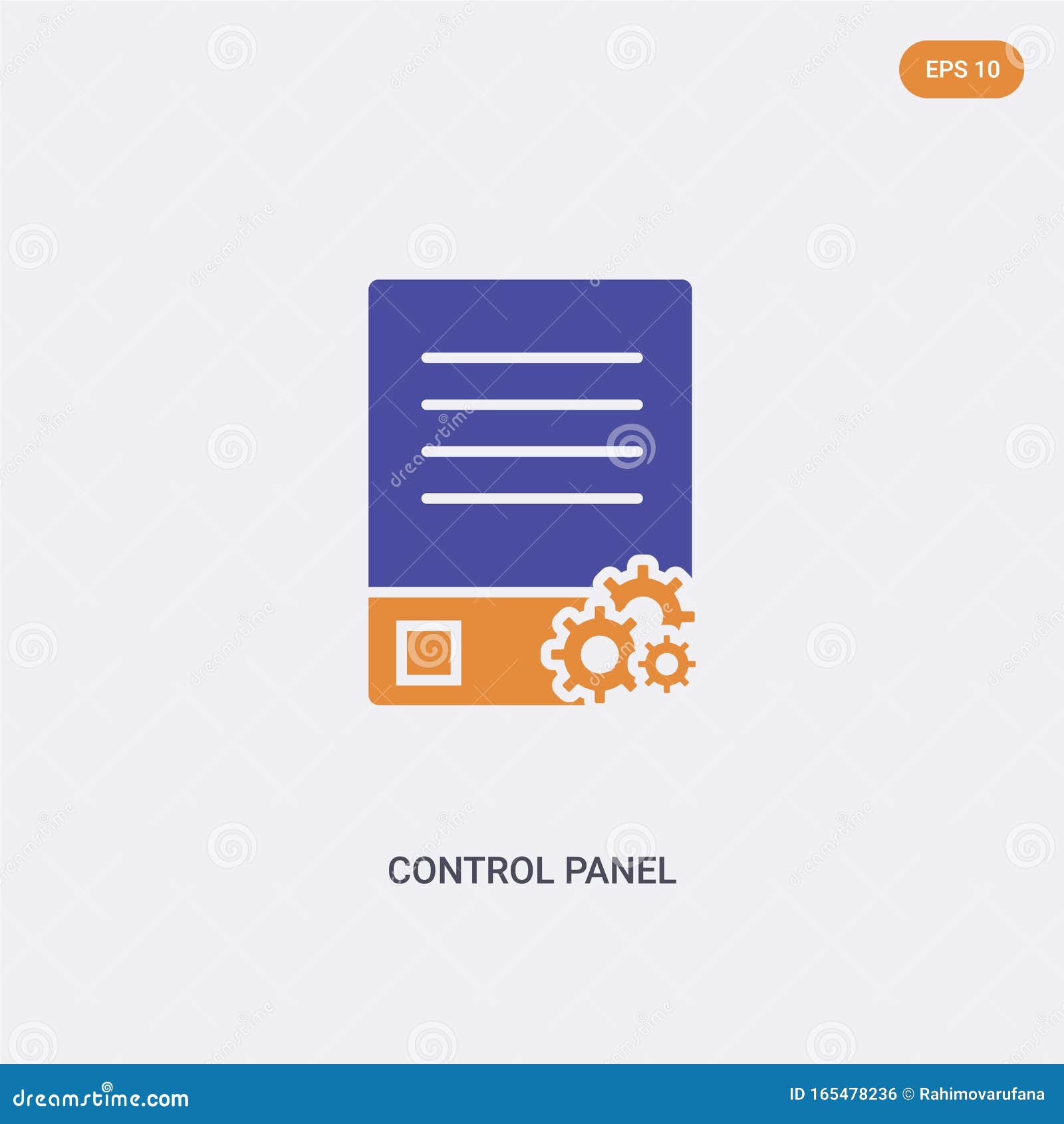 2 Color Control Panel Concept Vector Icon. Isolated Two Color Control ...