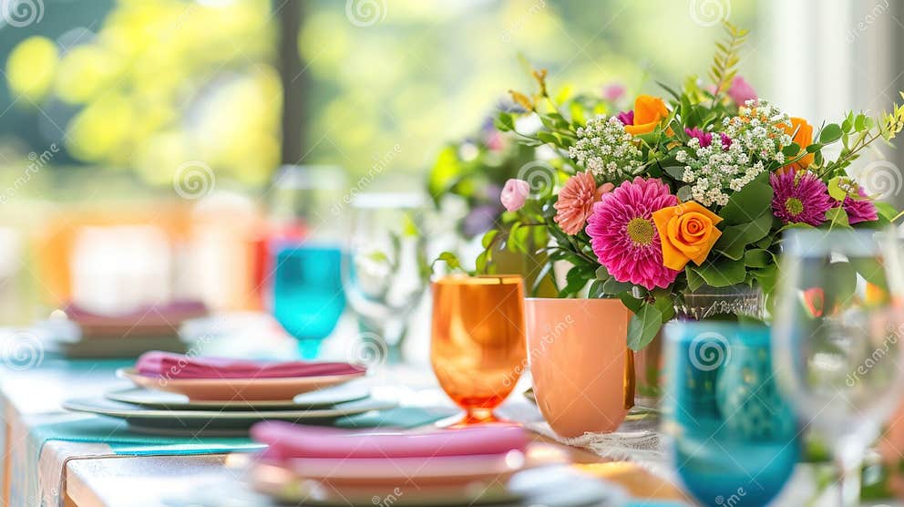 Color-coordinated Tableware and Centerpieces Set the Mood for ...