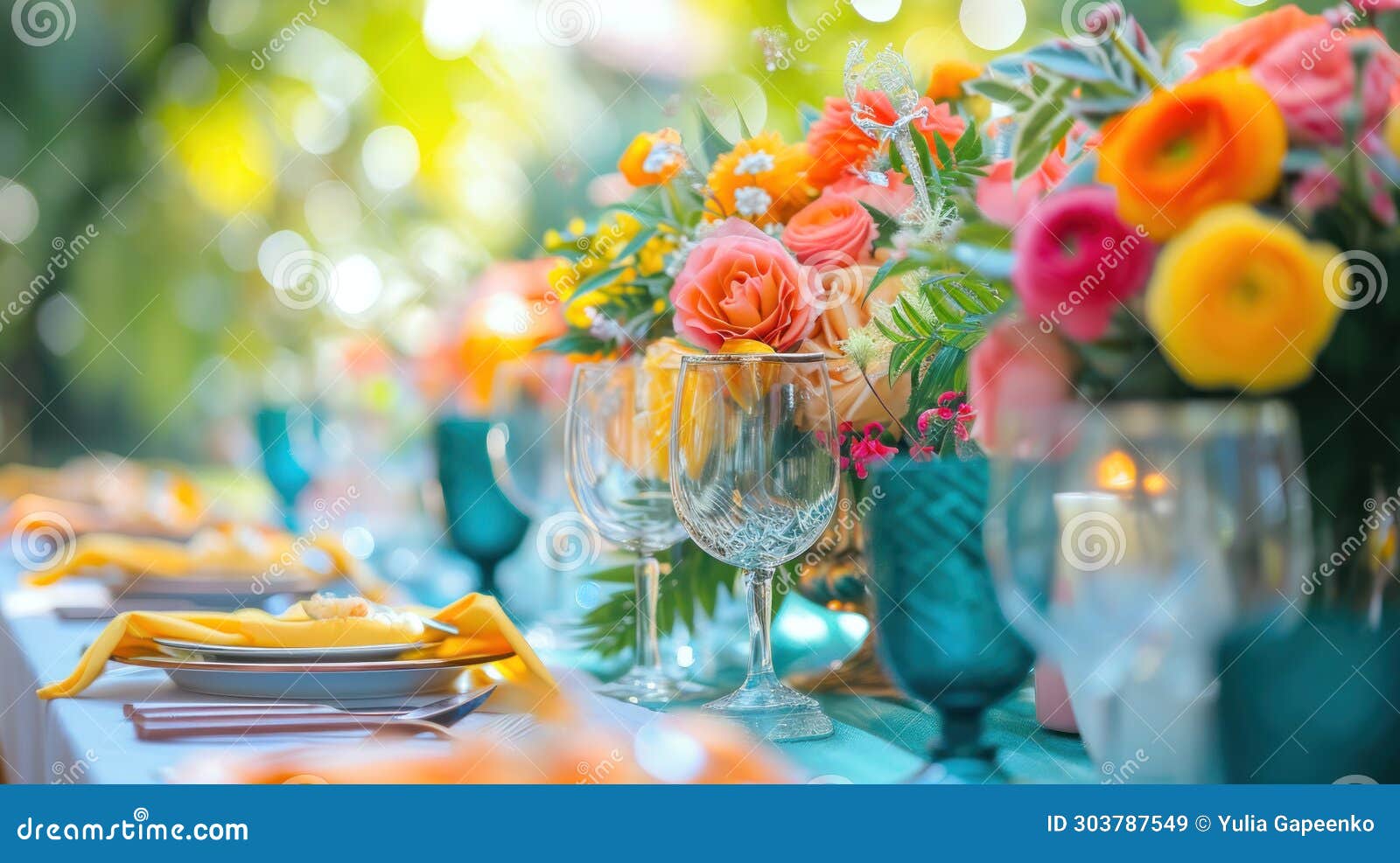 Color-coordinated Tableware and Centerpieces Set the Mood for ...