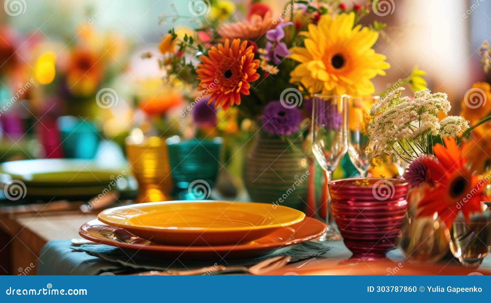 Color-coordinated Tableware and Centerpieces Set the Mood for ...