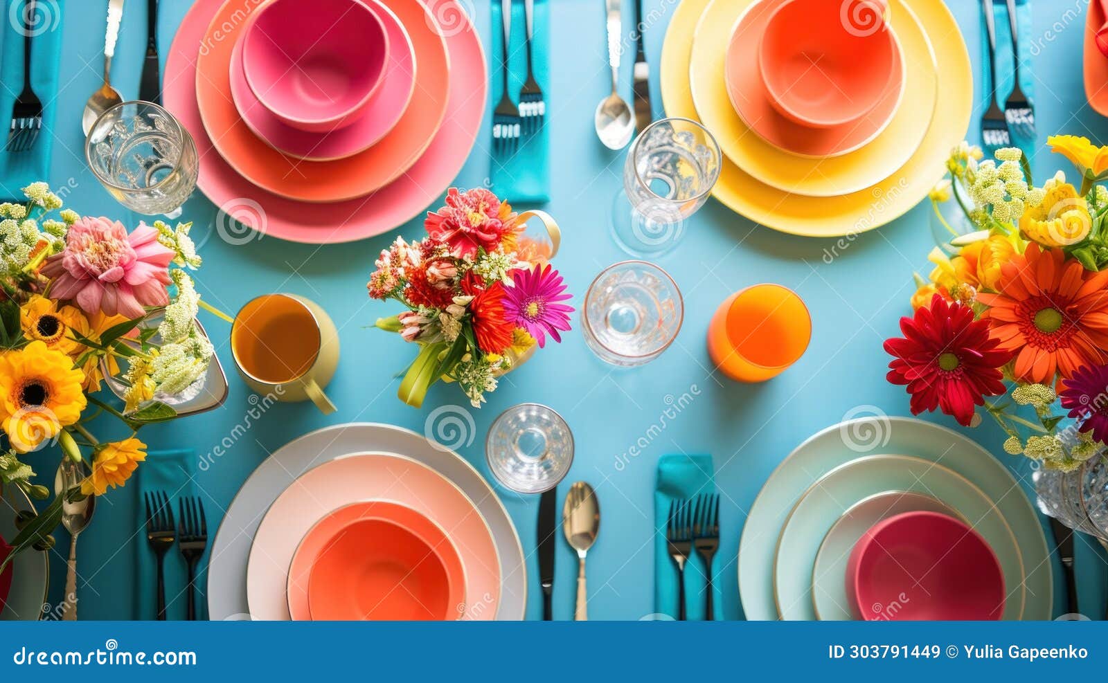 Color-coordinated Tableware and Centerpieces Set the Mood for ...