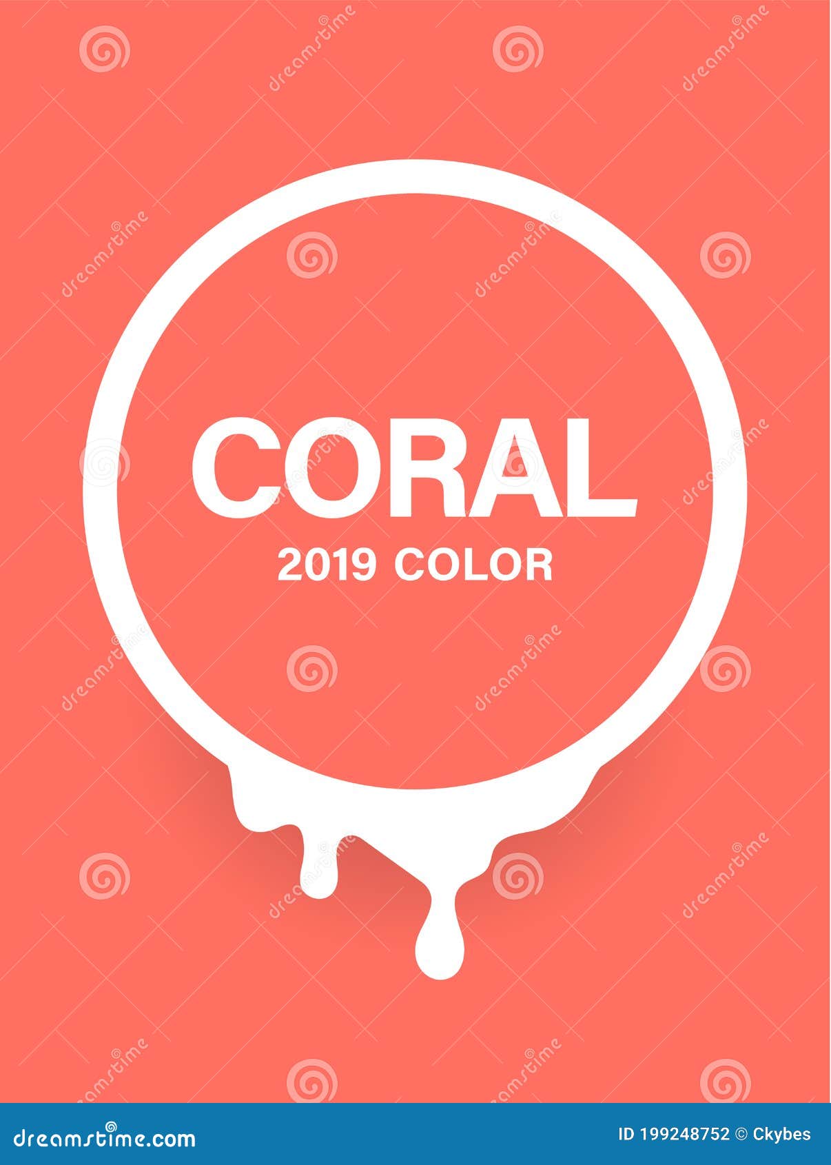 Color 2019 - Coral. Coral Swatch. Vector Illustration Stock Vector ...