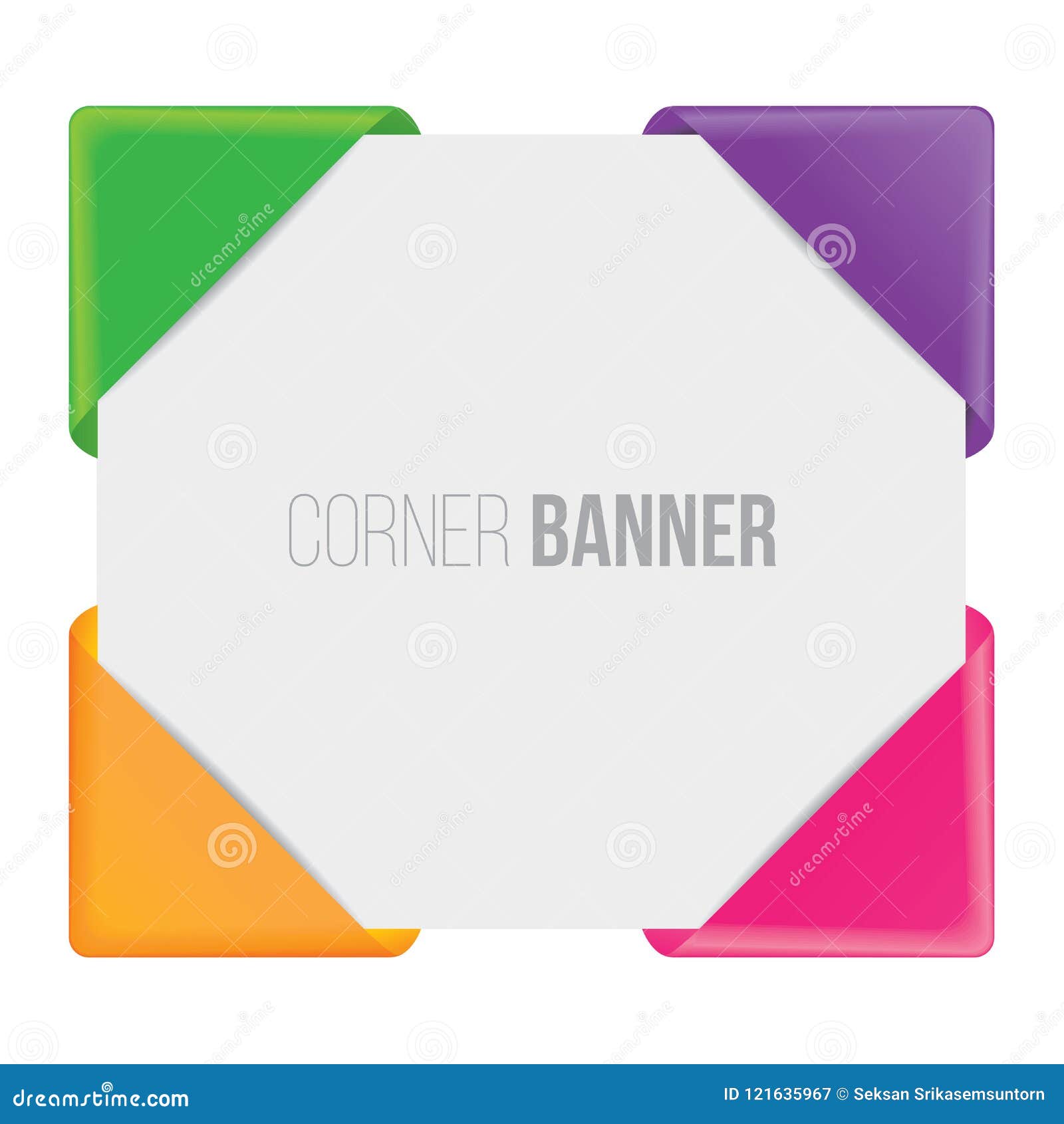4 Color Corner Banner, Vector Illustration Stock Vector - Illustration ...