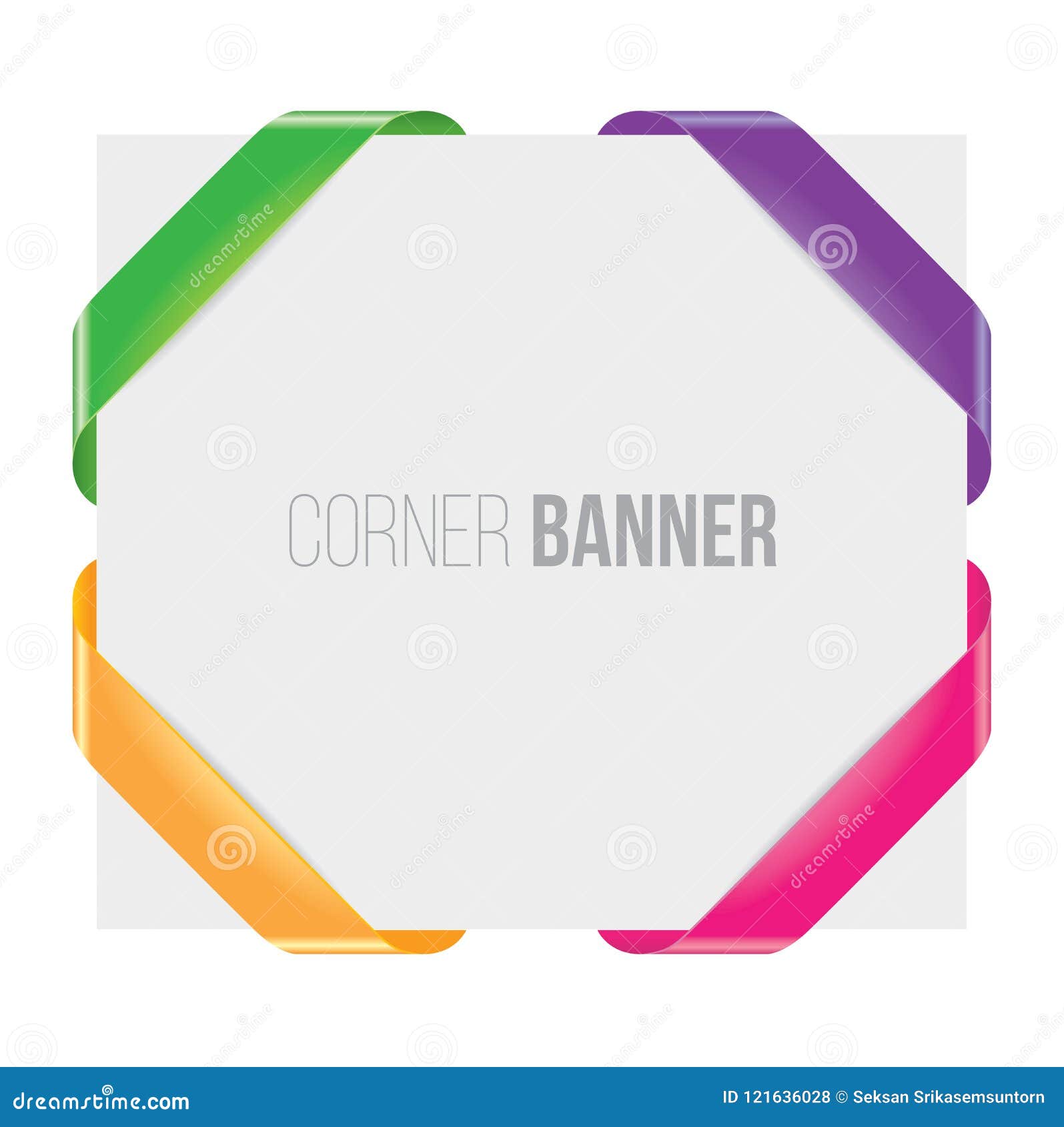 4 Color Corner Banner, Vector Illustration Stock Vector - Illustration ...